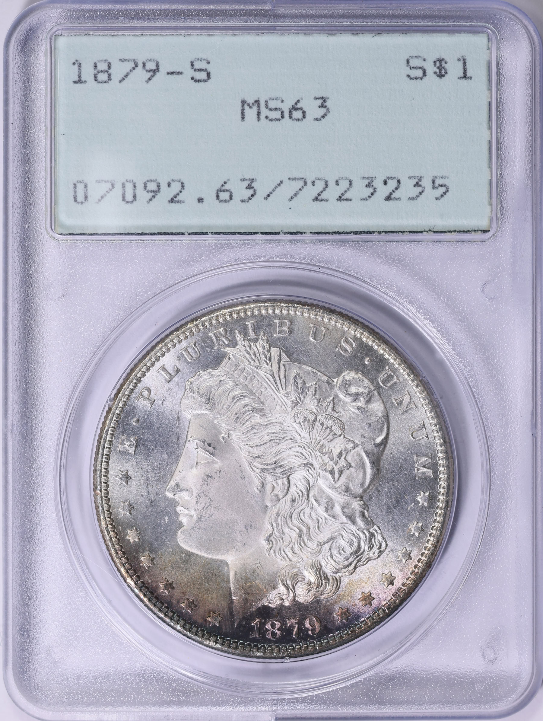 1879-S Morgan Silver Dollar PCGS MS-63 OGH (1st Gen) (Toned) (Item 1782863) | GreatCollections ...