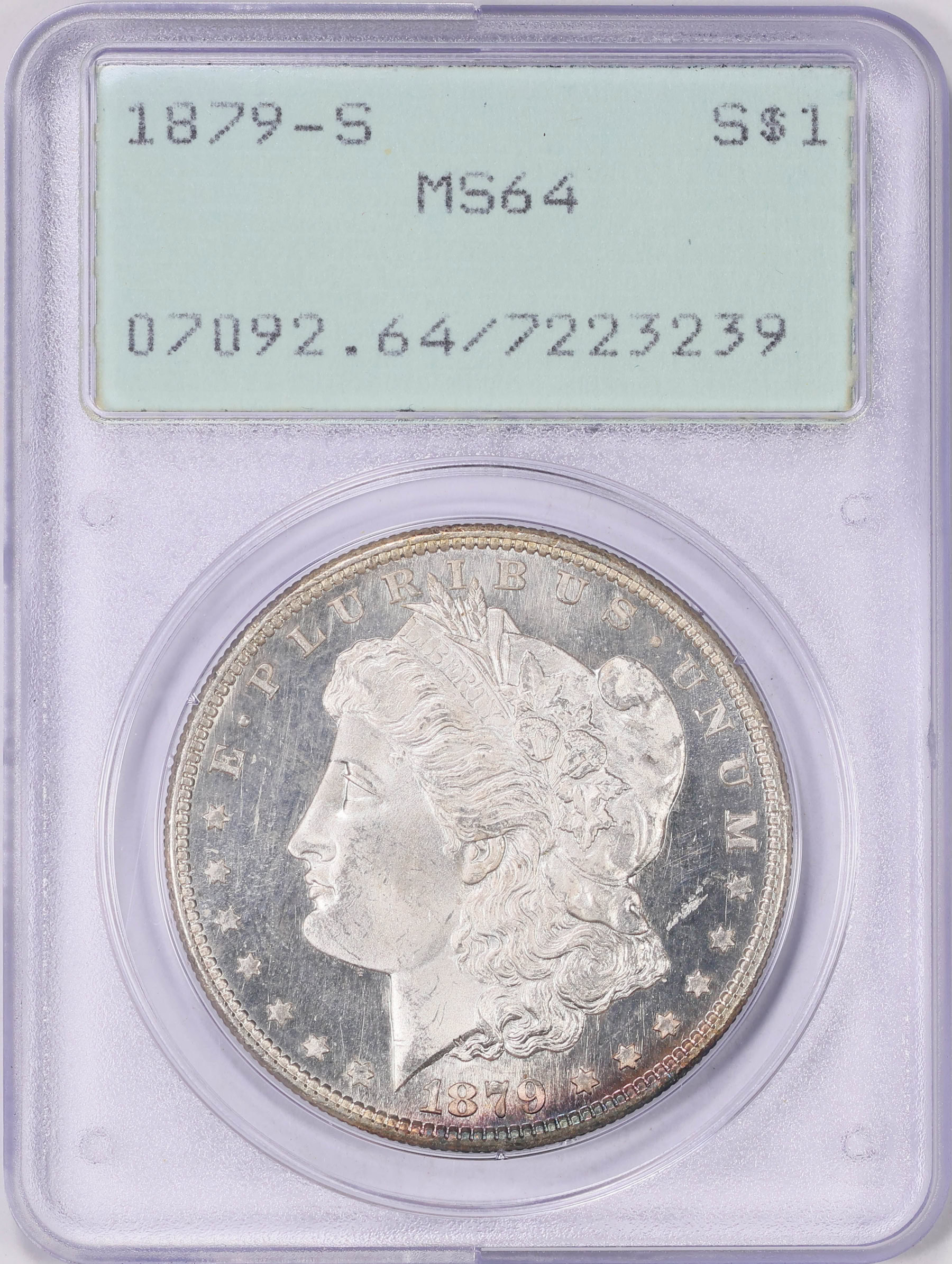 1879-S Morgan Silver Dollar PCGS MS-64 OGH (1st Gen) (Toned) (Item 1782874) | GreatCollections ...