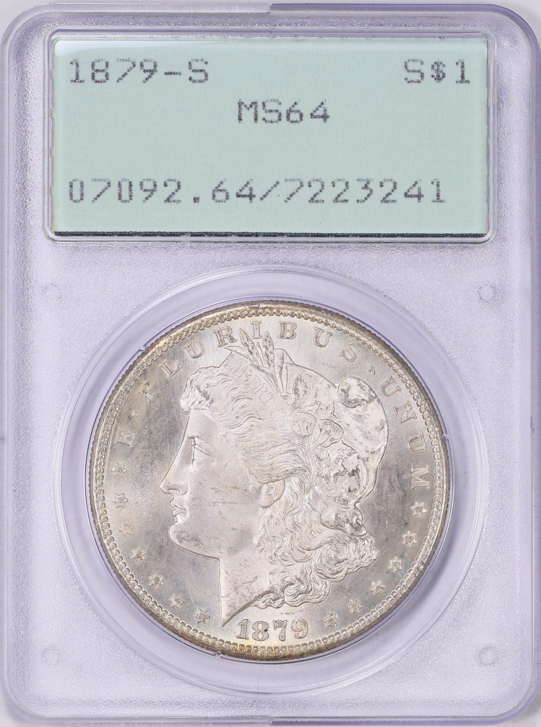 1879-S Morgan Silver Dollar PCGS MS-64 OGH (1st Gen) (Item 1782875) | GreatCollections Coin Auctions