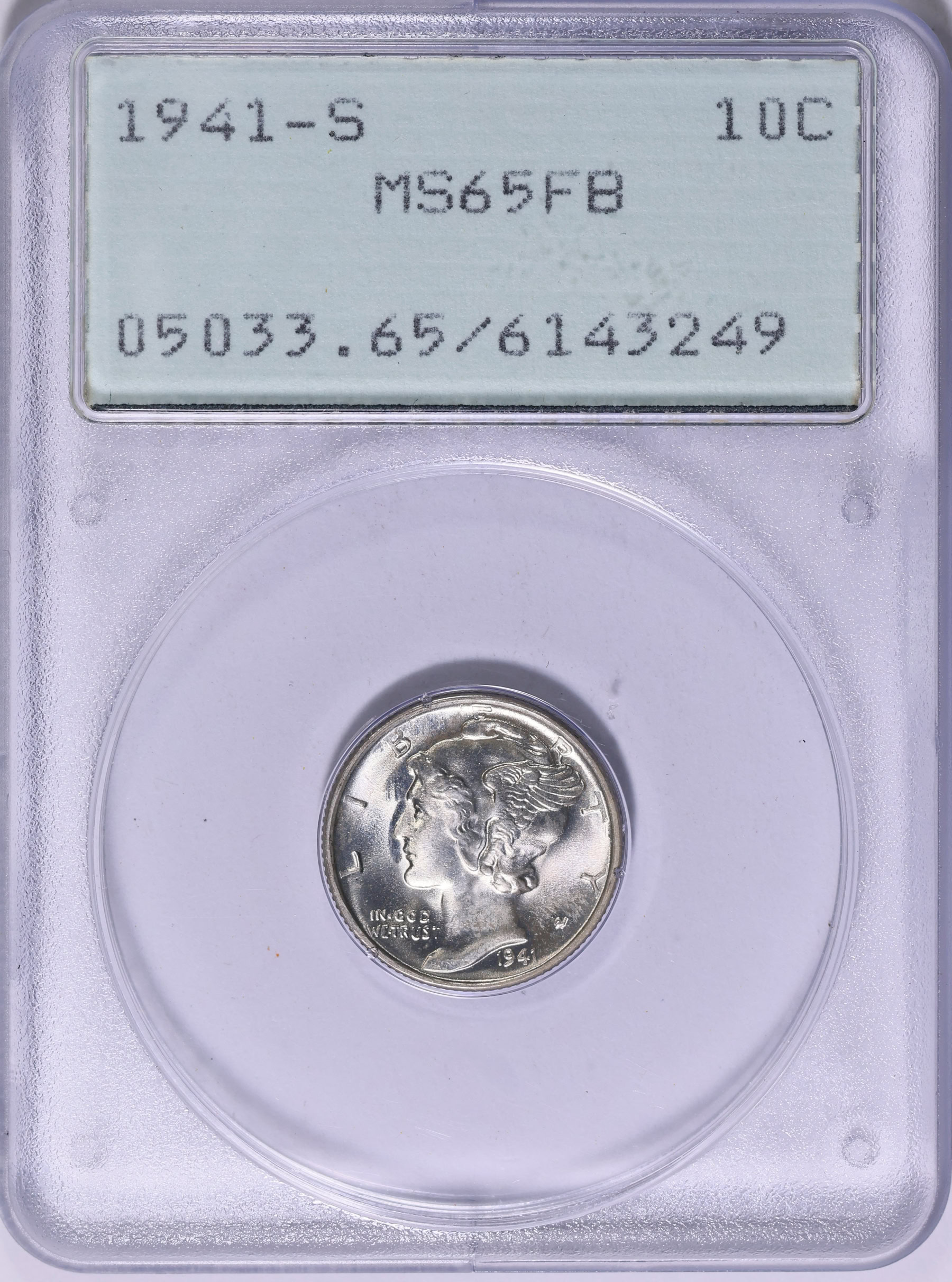 1941-S Mercury Dime PCGS MS-65 FB OGH (1st Gen) (Item 1782889) | GreatCollections Coin Auctions