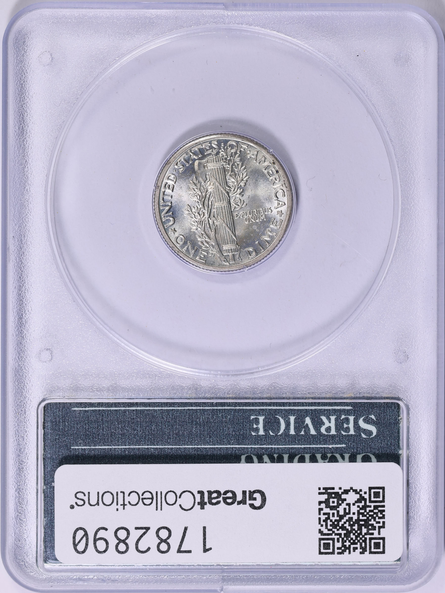 1942 Mercury Dime PCGS MS-63 FB OGH (1st Gen) (Item 1782890) | GreatCollections Coin Auctions