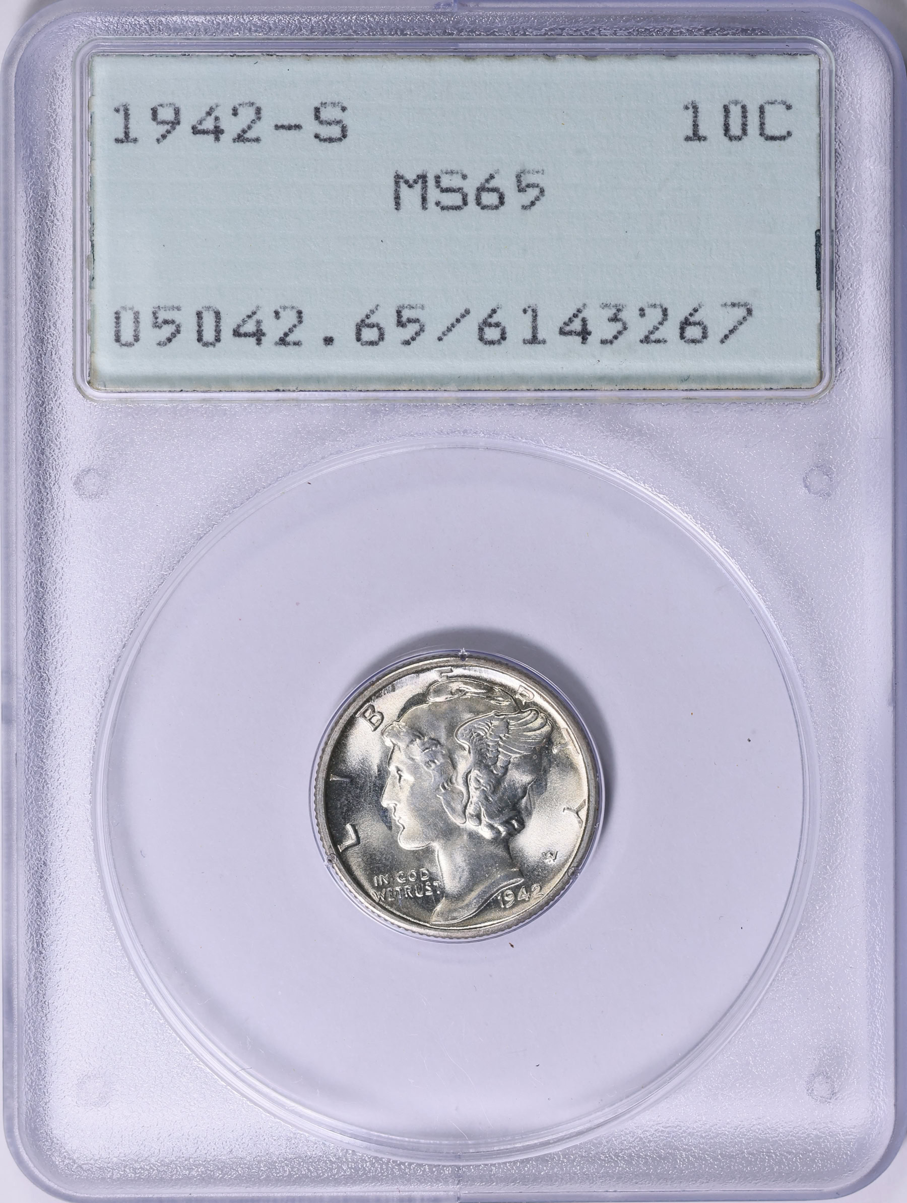 1942-S Mercury Dime PCGS MS-65 OGH (1st Gen) (Item 1782909) | GreatCollections Coin Auctions