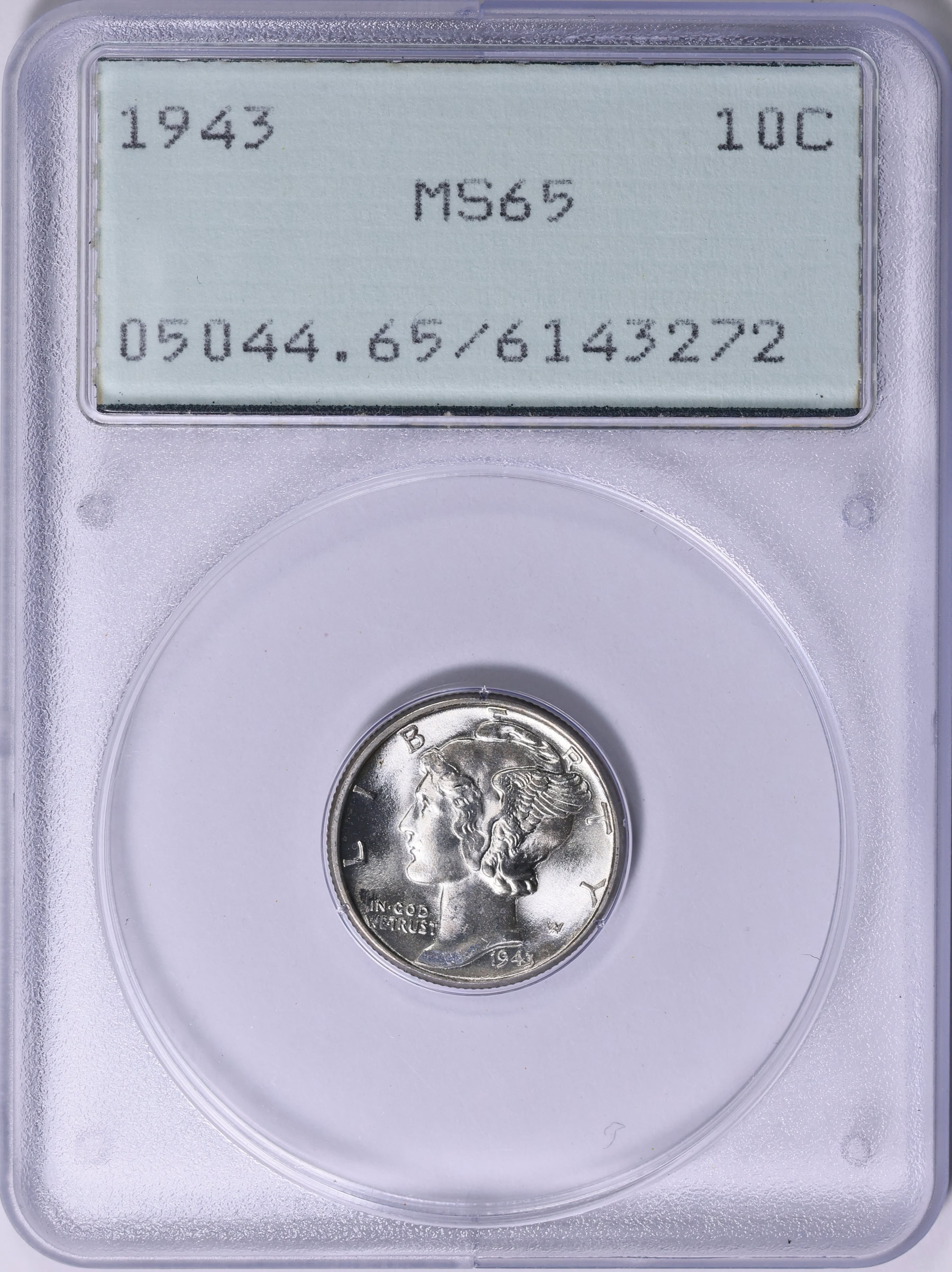 1943 Mercury Dime PCGS MS-65 OGH (1st Gen) (Item 1782917) | GreatCollections Coin Auctions