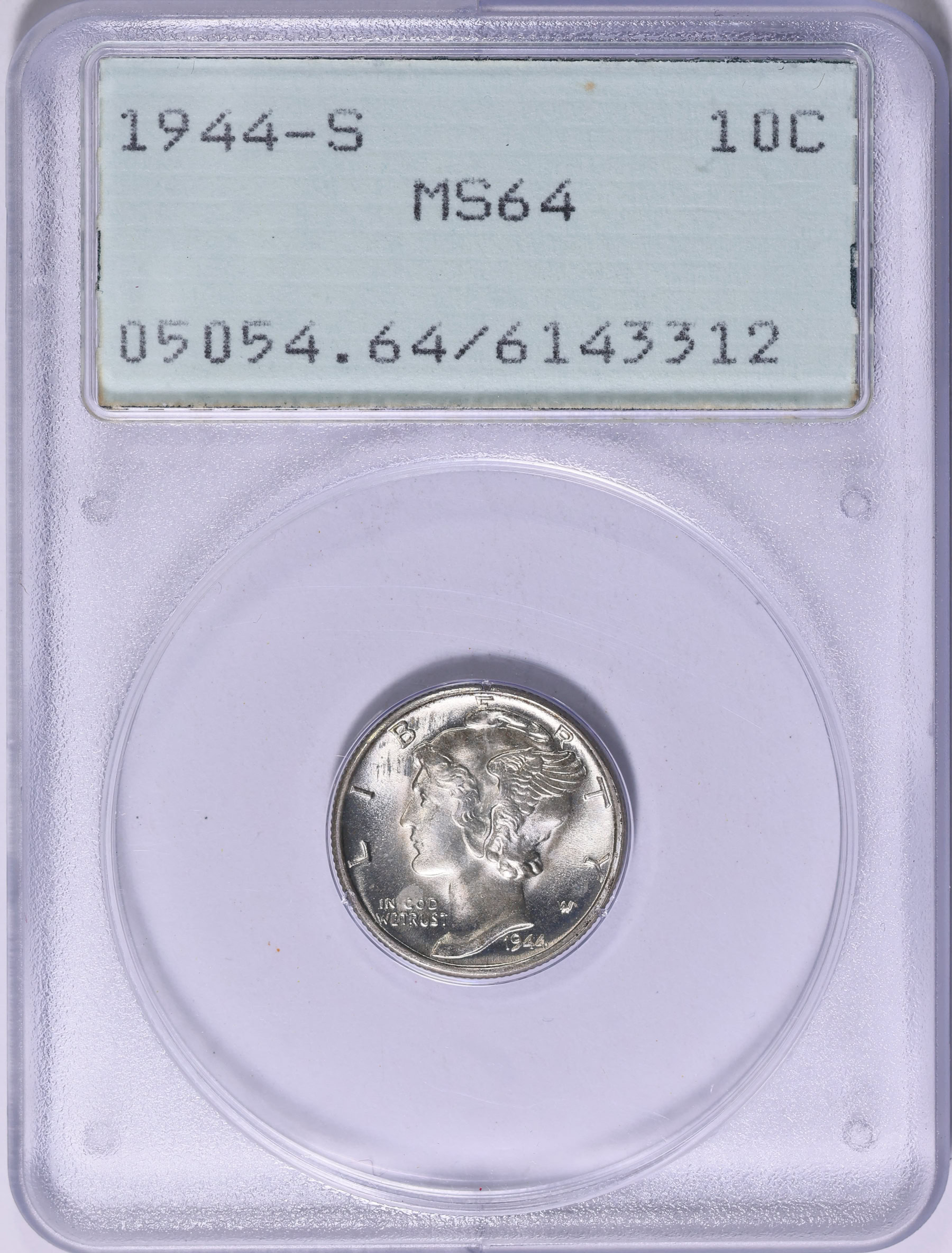 1944-S Mercury Dime PCGS MS-64 OGH (1st Gen) (Item 1782927) | GreatCollections Coin Auctions