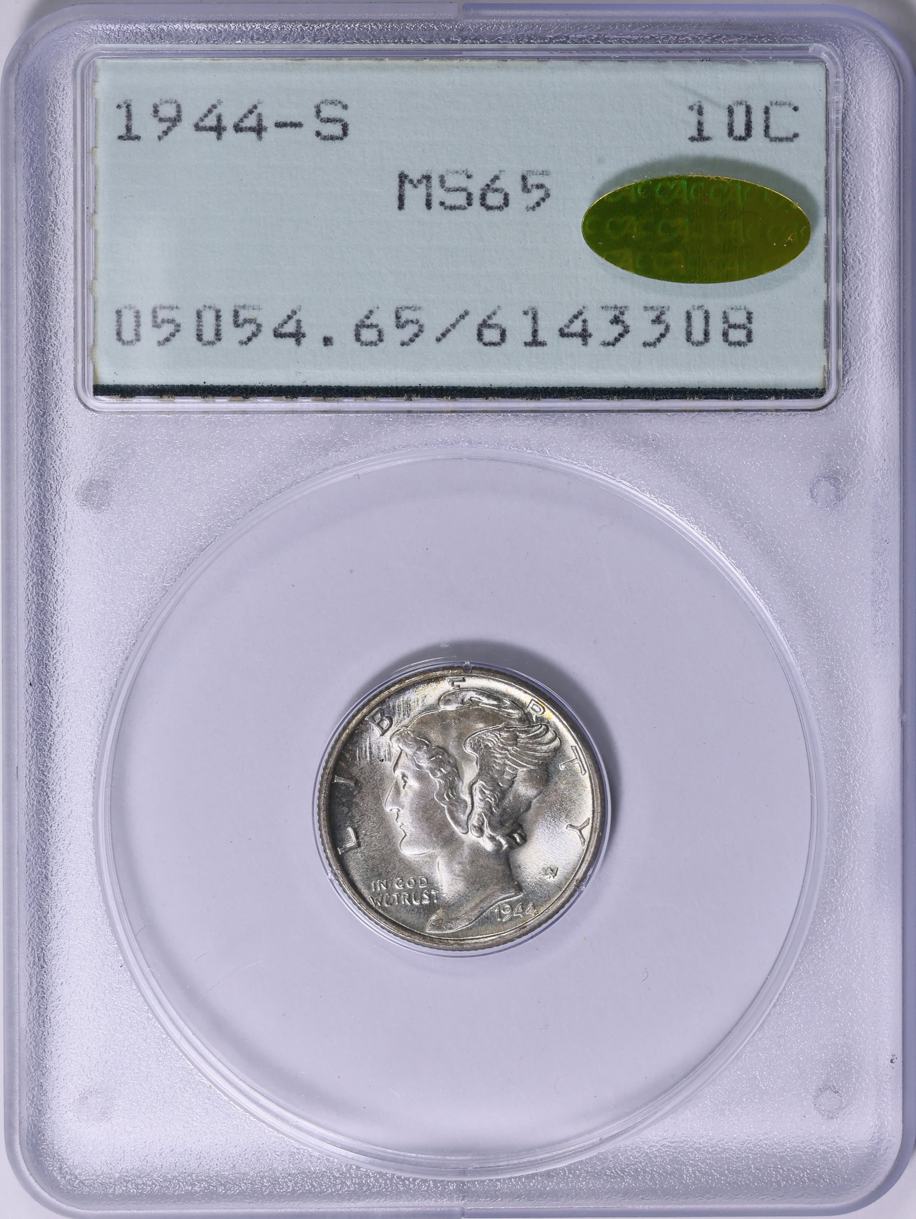 1944-S Mercury Dime PCGS MS-65 (CAC Gold) OGH (1st Gen) (Item 1782930) | GreatCollections Coin ...
