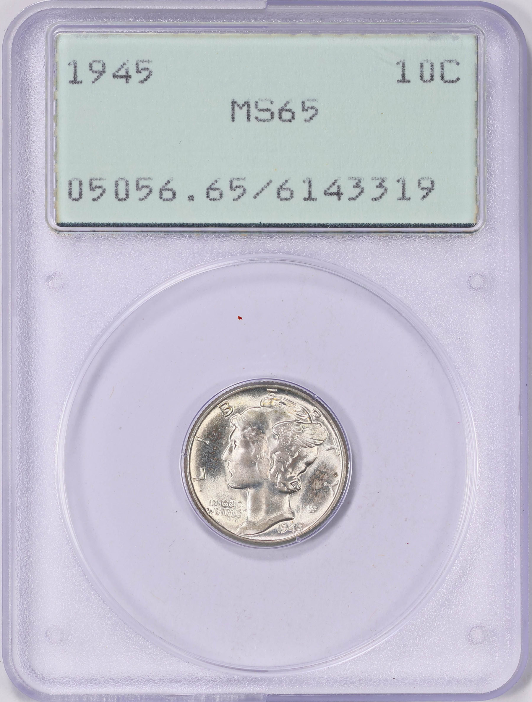 1945 Mercury Dime PCGS MS-65 OGH (1st Gen) (Item 1782936) | GreatCollections Coin Auctions