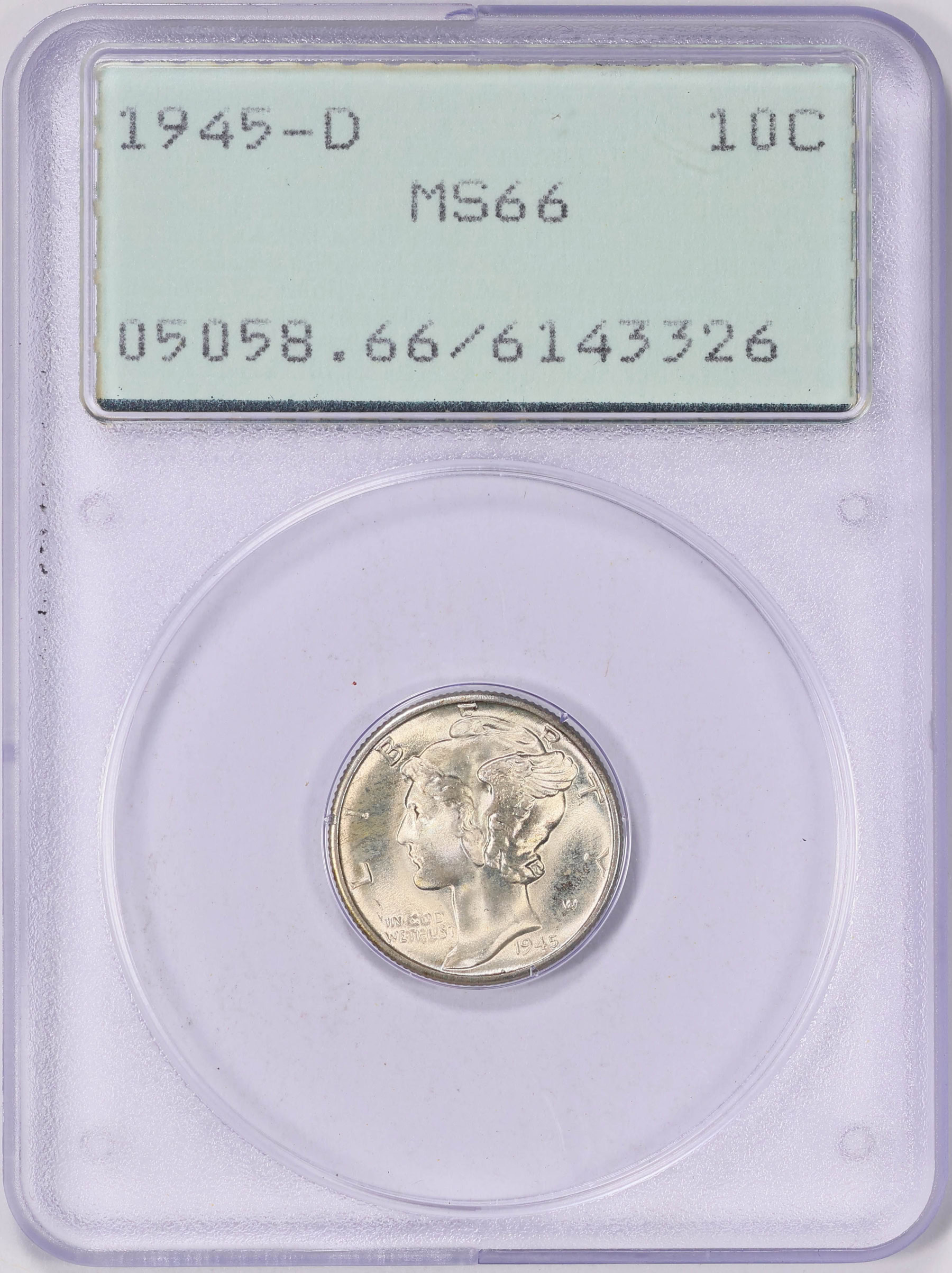 1945-D Mercury Dime PCGS MS-66 OGH (1st Gen) (Item 1782946) | GreatCollections Coin Auctions
