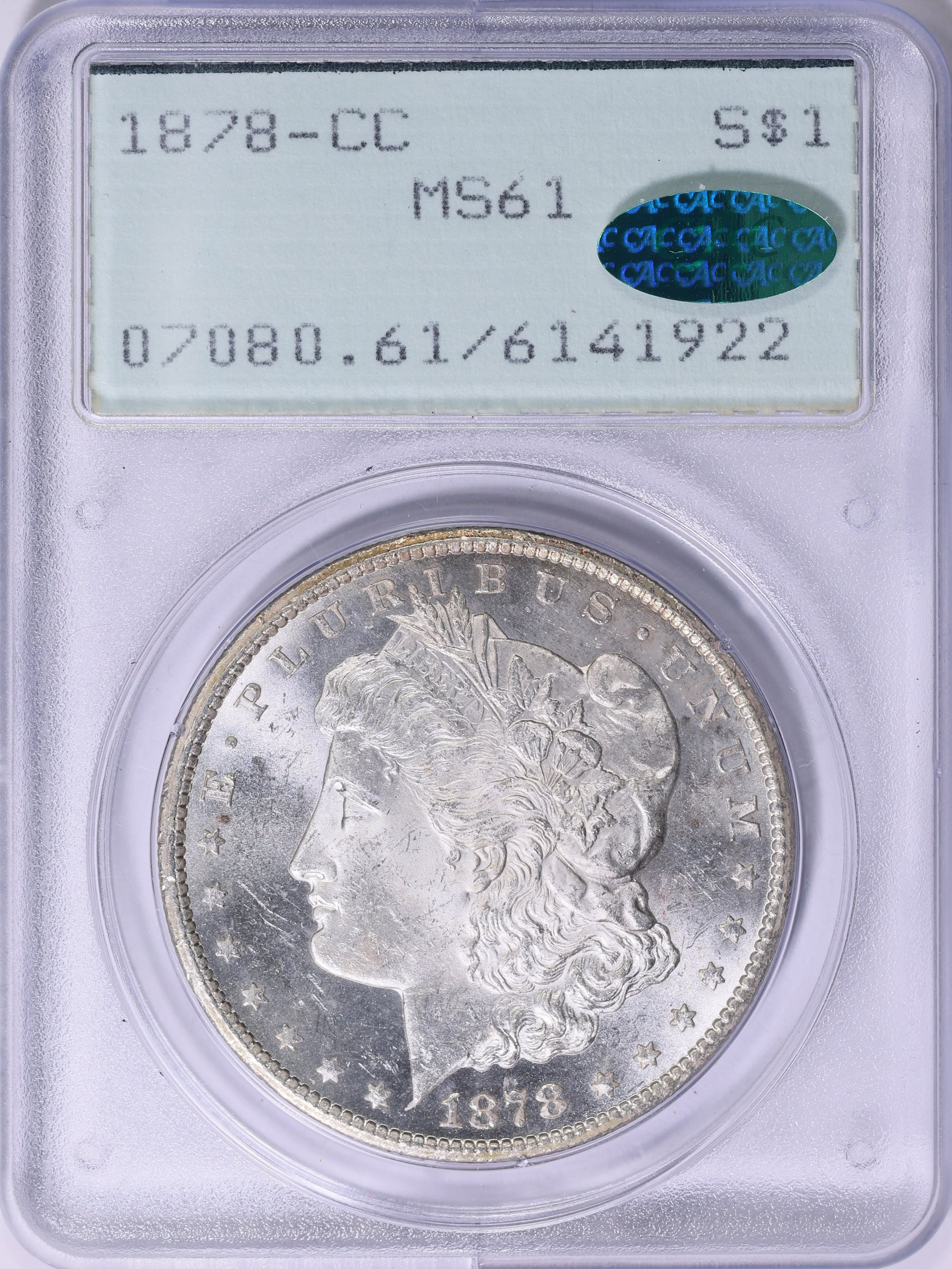 1878-CC Morgan Silver Dollar PCGS MS-61 (CAC Green) OGH (1st Gen) (Item ...