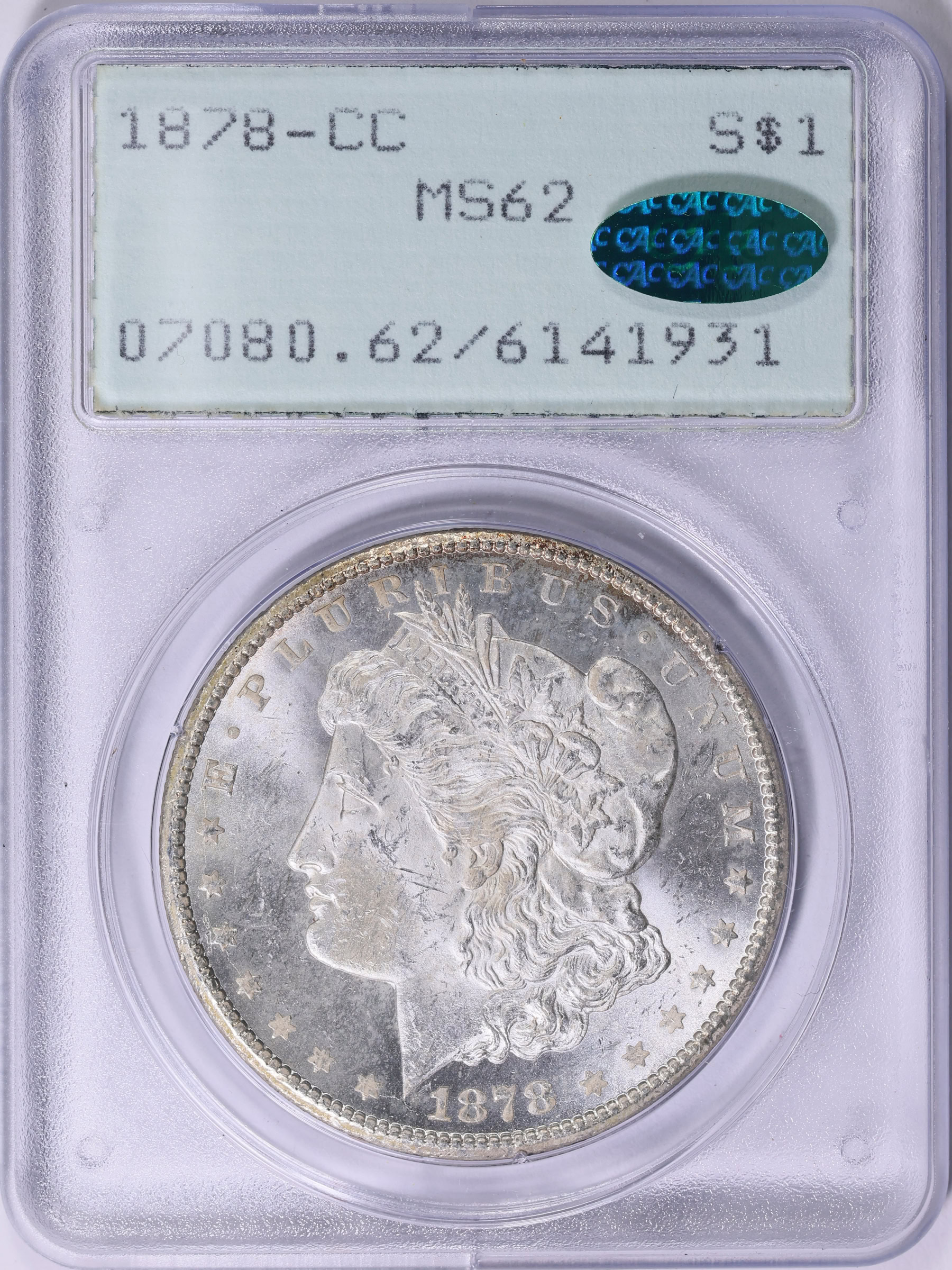 1878-CC Morgan Silver Dollar PCGS MS-62 (CAC Green) OGH (1st Gen) (Item 1782988 ...