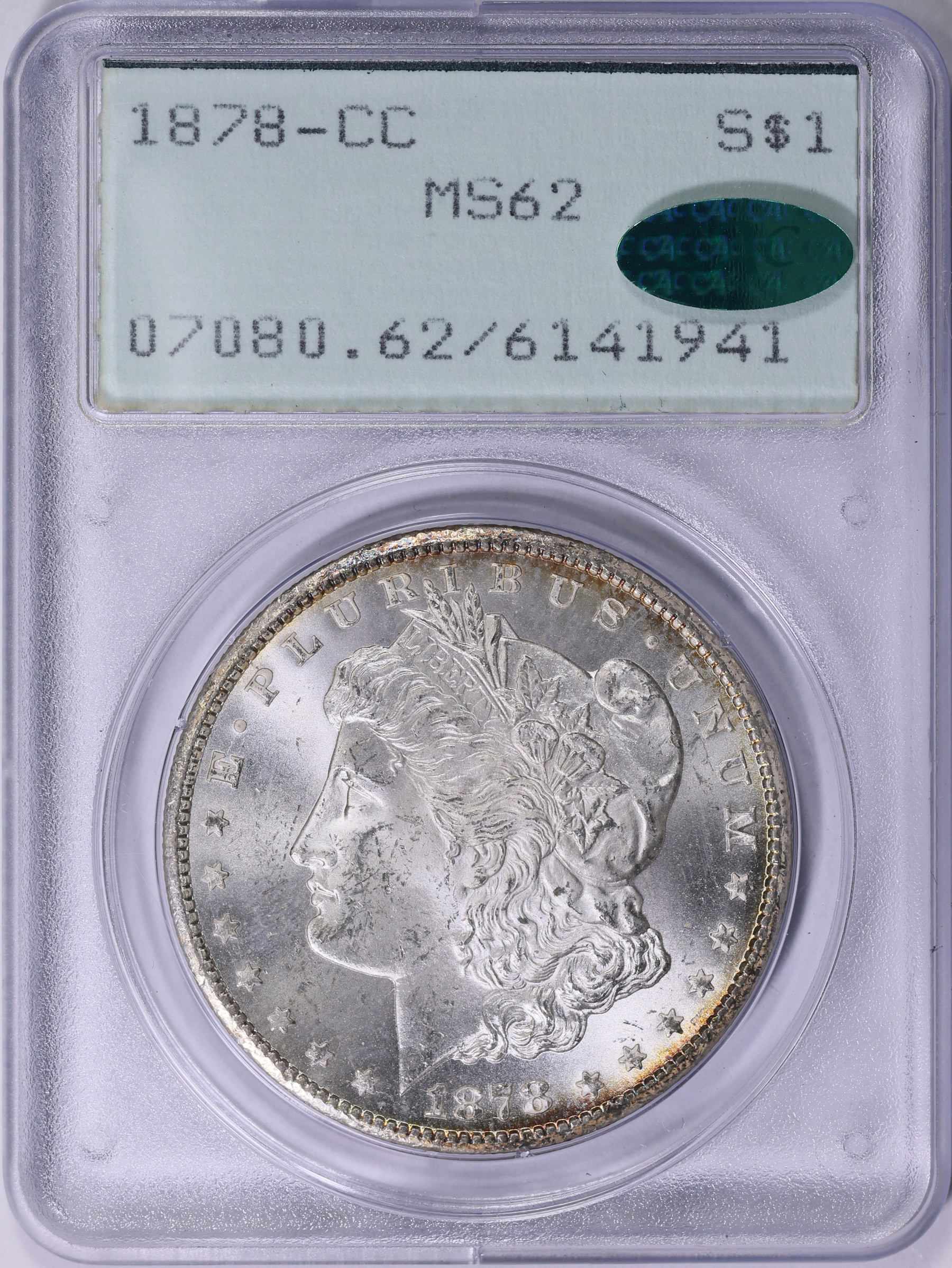 1878-CC Morgan Silver Dollar PCGS MS-62 (CAC Green) OGH (1st Gen) (Item 1782990 ...