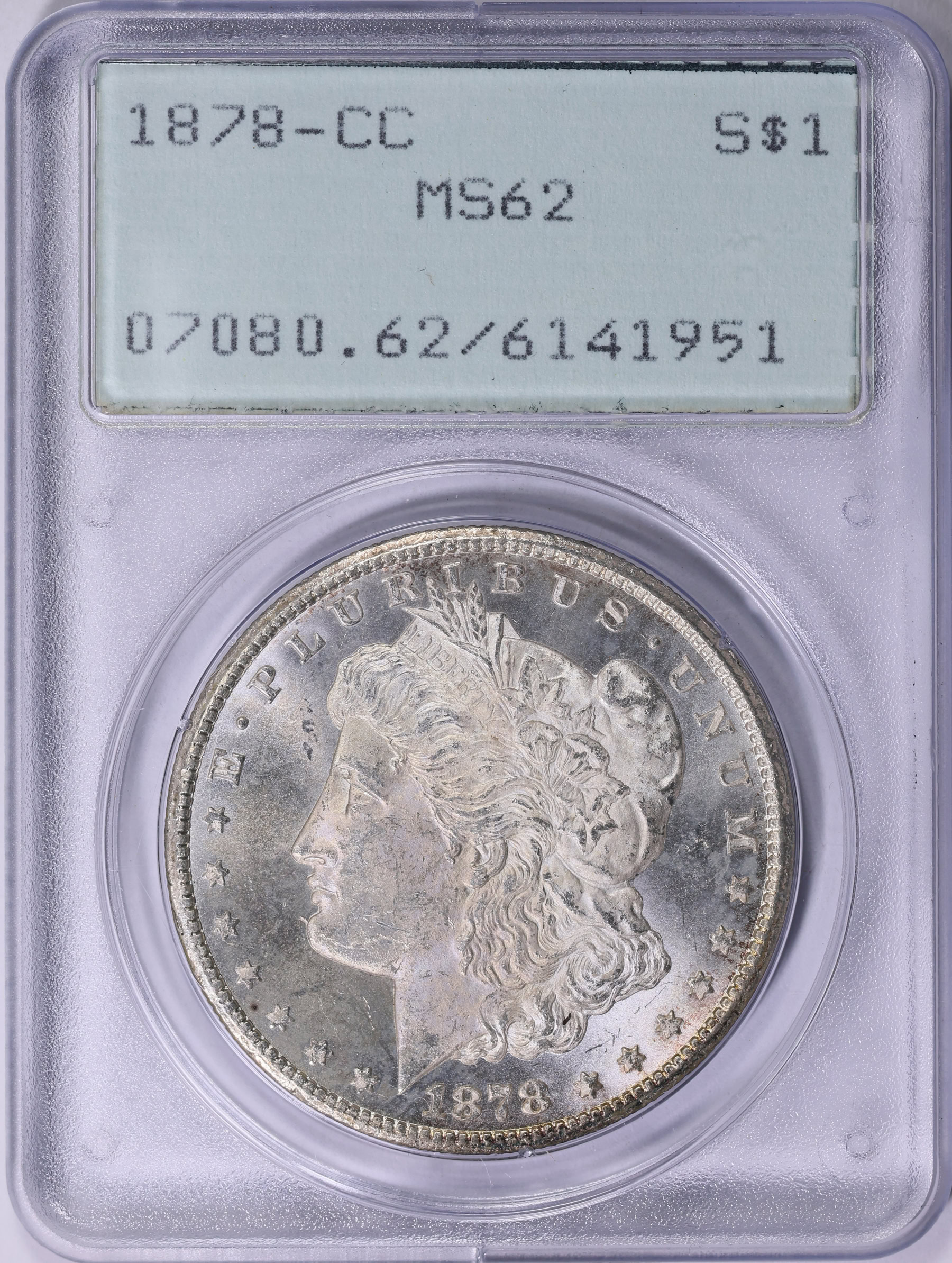 1878-CC Morgan Silver Dollar PCGS MS-62 OGH (1st Gen) (Item 1782992) | GreatCollections Coin ...
