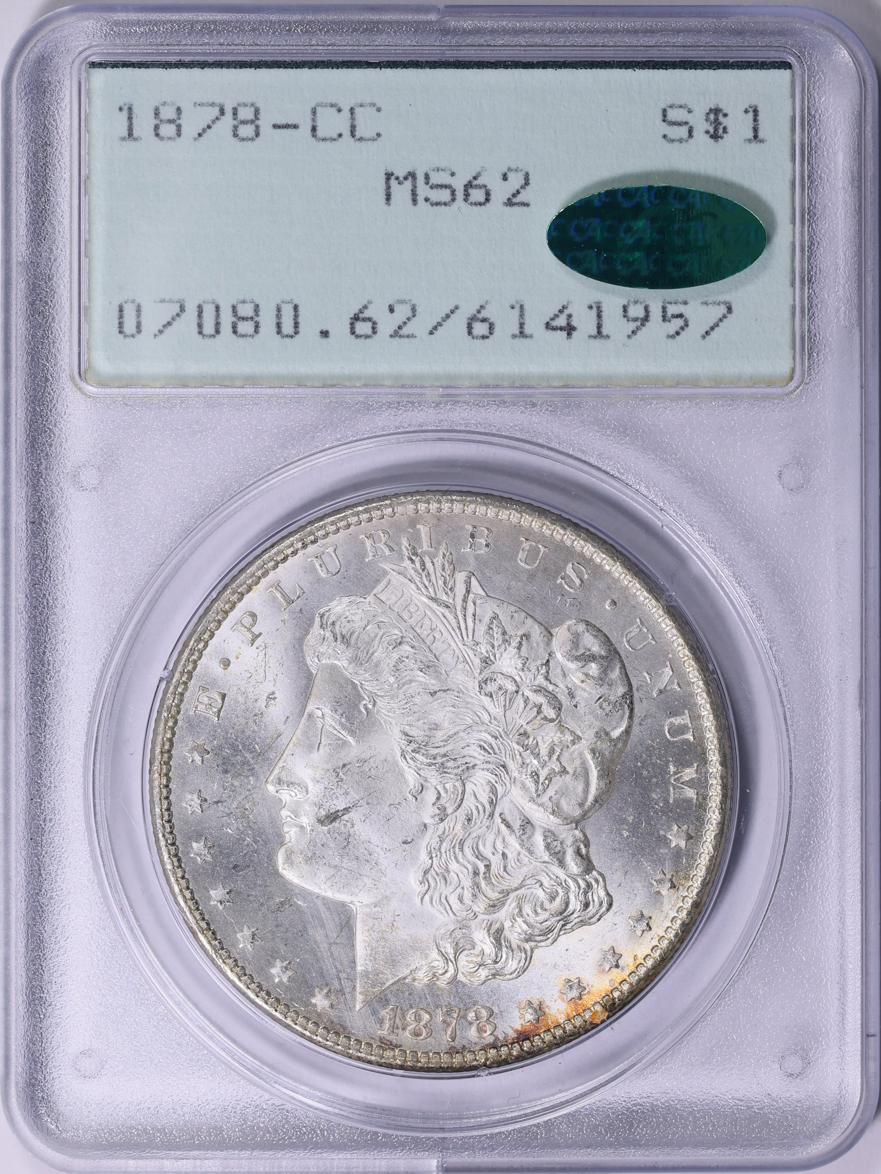 1878-CC Morgan Silver Dollar PCGS MS-62 (CAC Green) OGH (1st Gen) (Item 1782996 ...