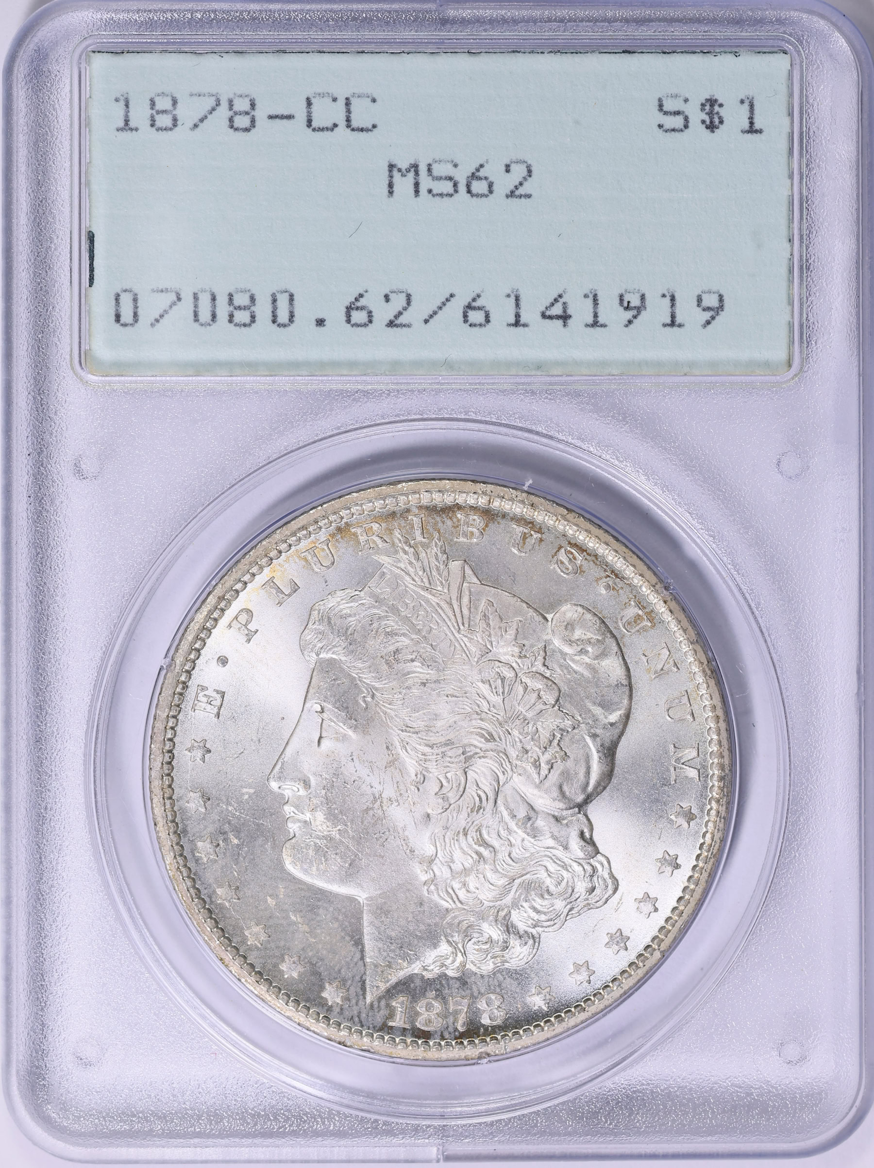1878-CC Morgan Silver Dollar PCGS MS-62 OGH (1st Gen) (Item 1783004) | GreatCollections Coin ...