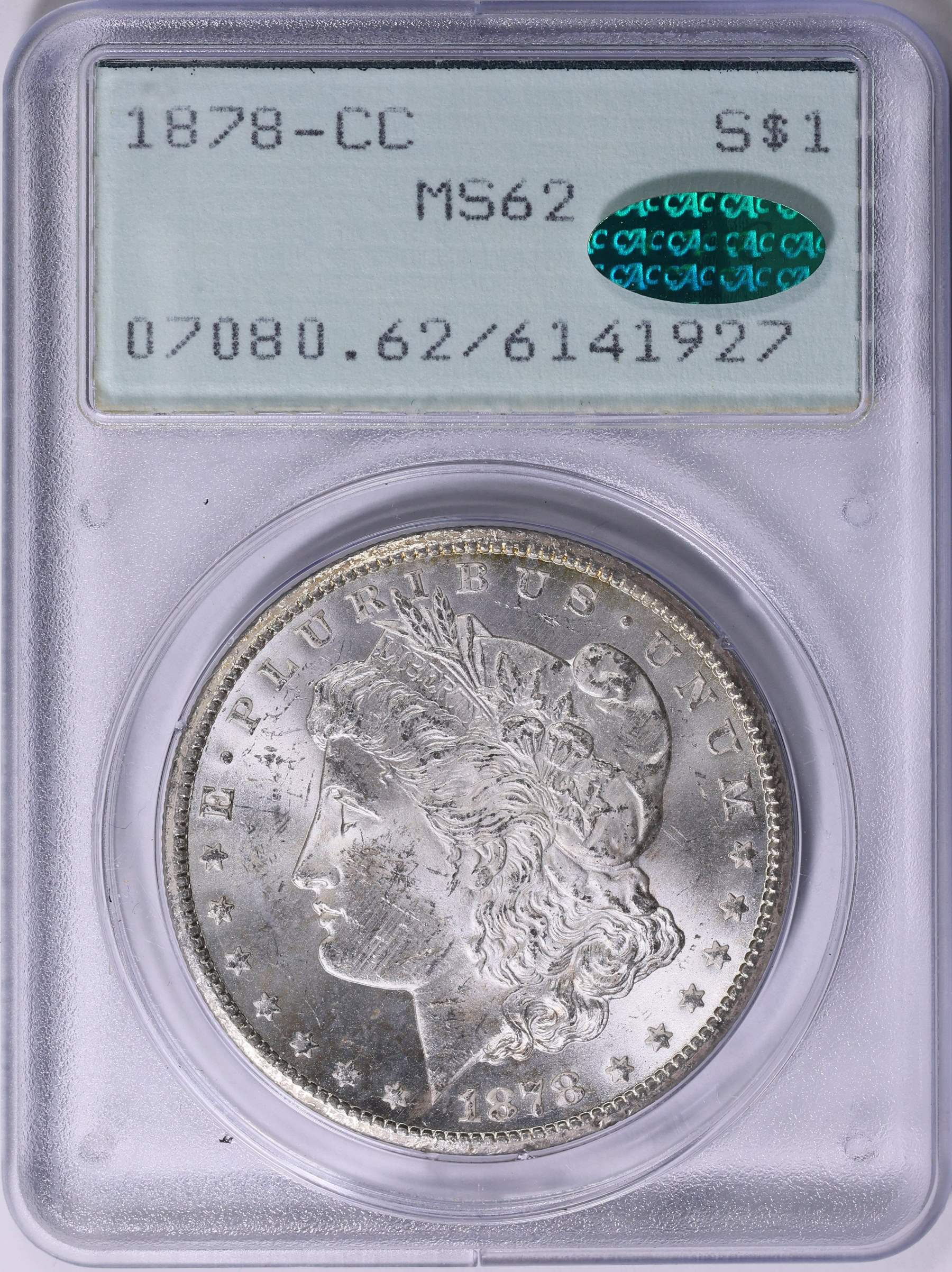 1878-CC Morgan Silver Dollar PCGS MS-62 (CAC Green) OGH (1st Gen) (Item 1783007 ...