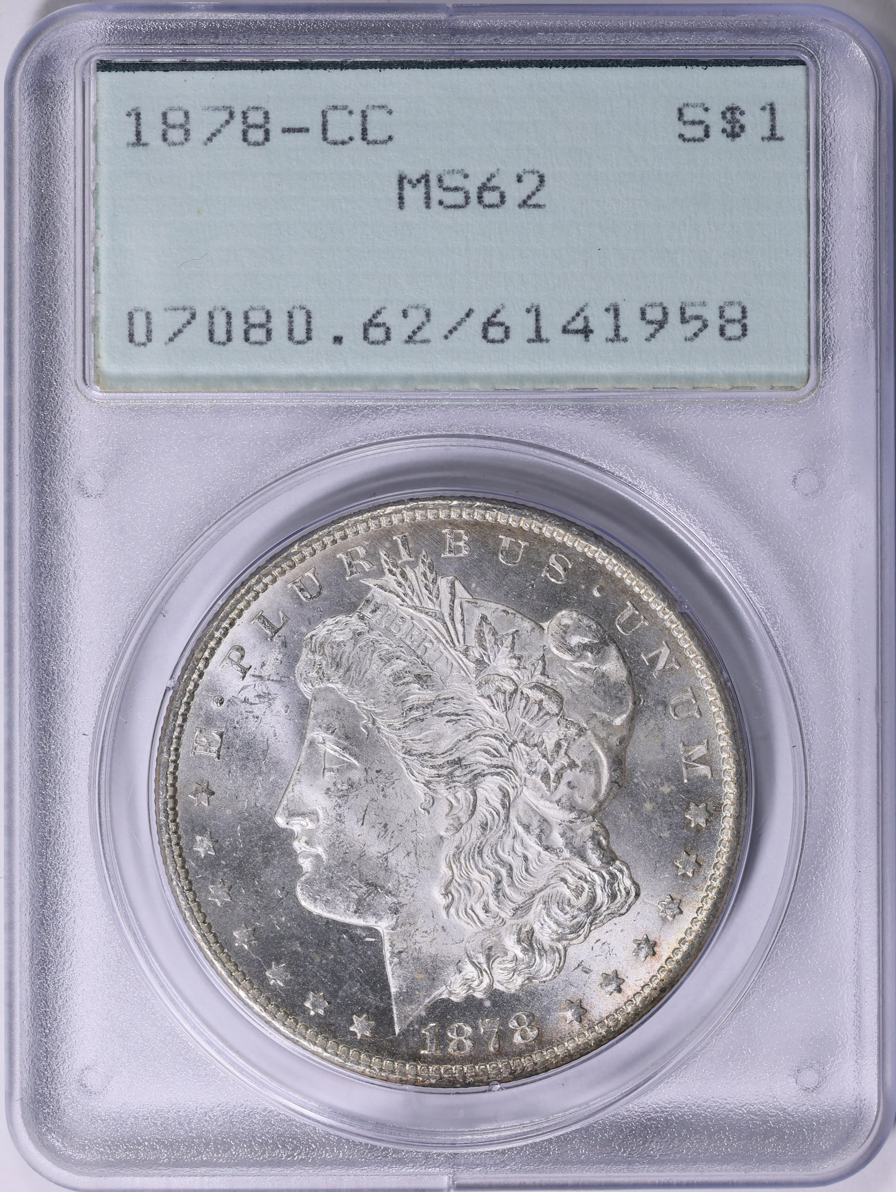 1878-CC Morgan Silver Dollar PCGS MS-62 OGH (1st Gen) (Item 1783009) | GreatCollections Coin ...