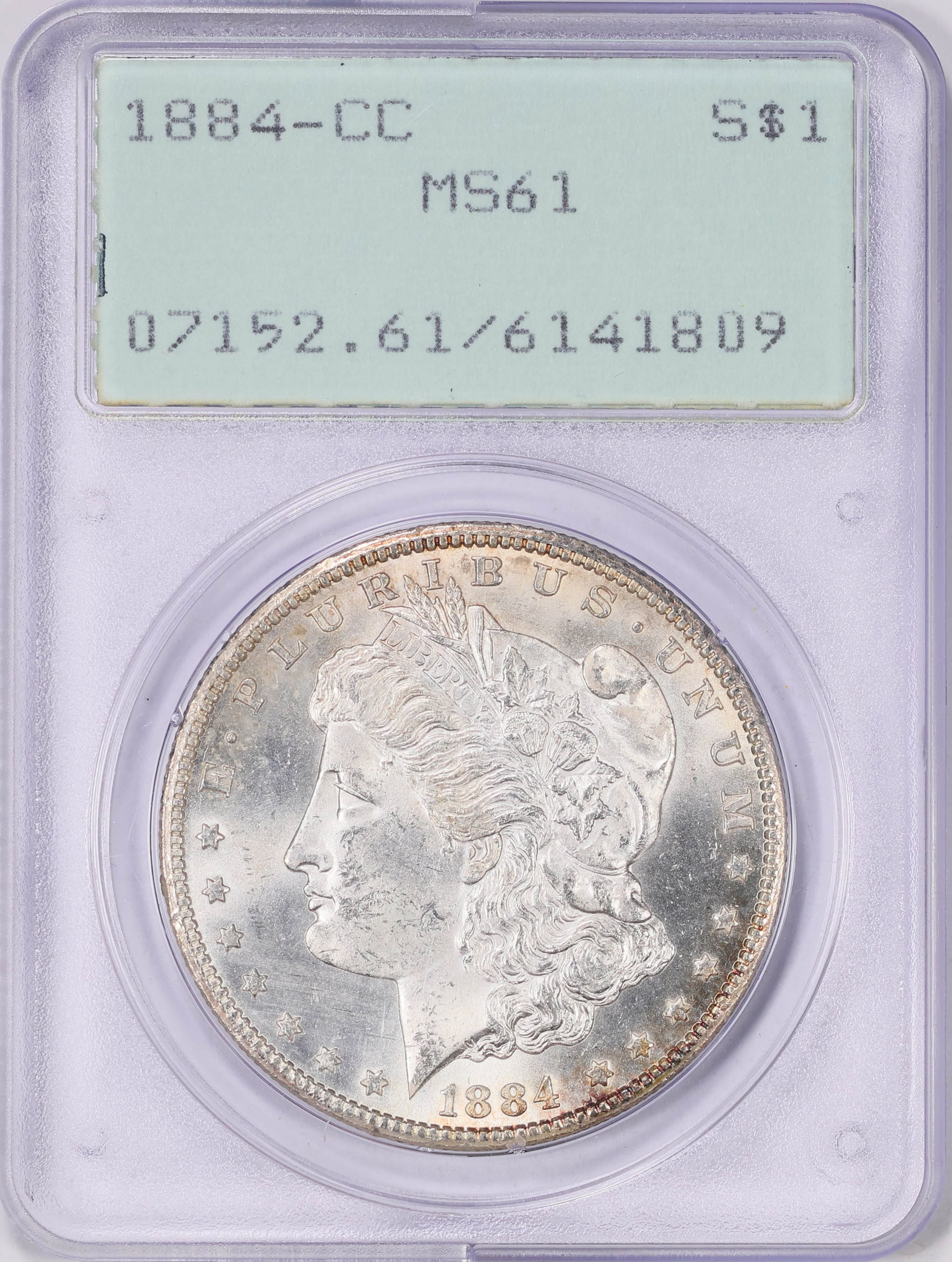 1884-CC Morgan Silver Dollar PCGS MS-61 OGH (1st Gen) (Item 1783025) | GreatCollections Coin ...