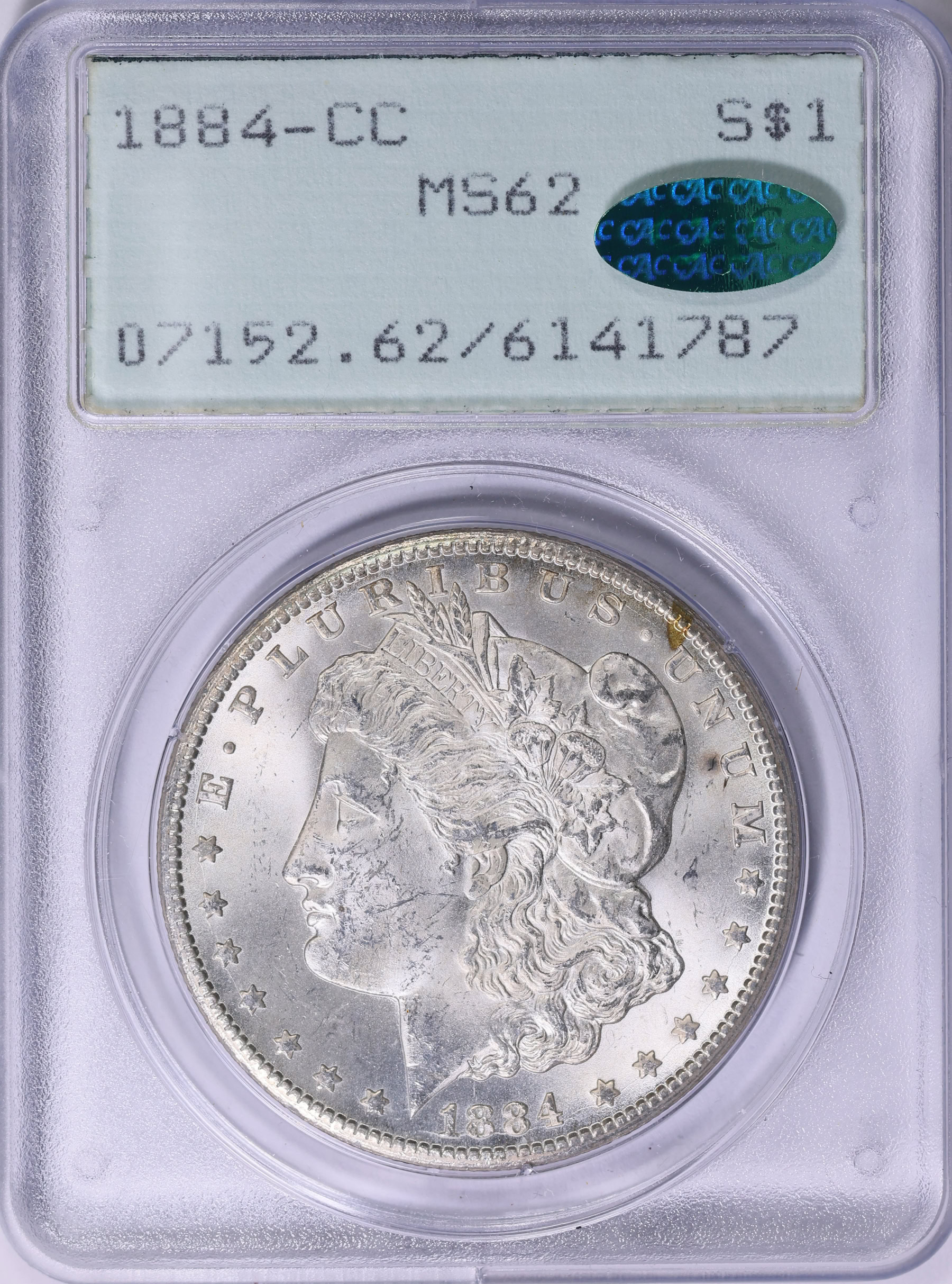 1884-CC Morgan Silver Dollar PCGS MS-62 (CAC Green) OGH (1st Gen) (Item 1783032 ...