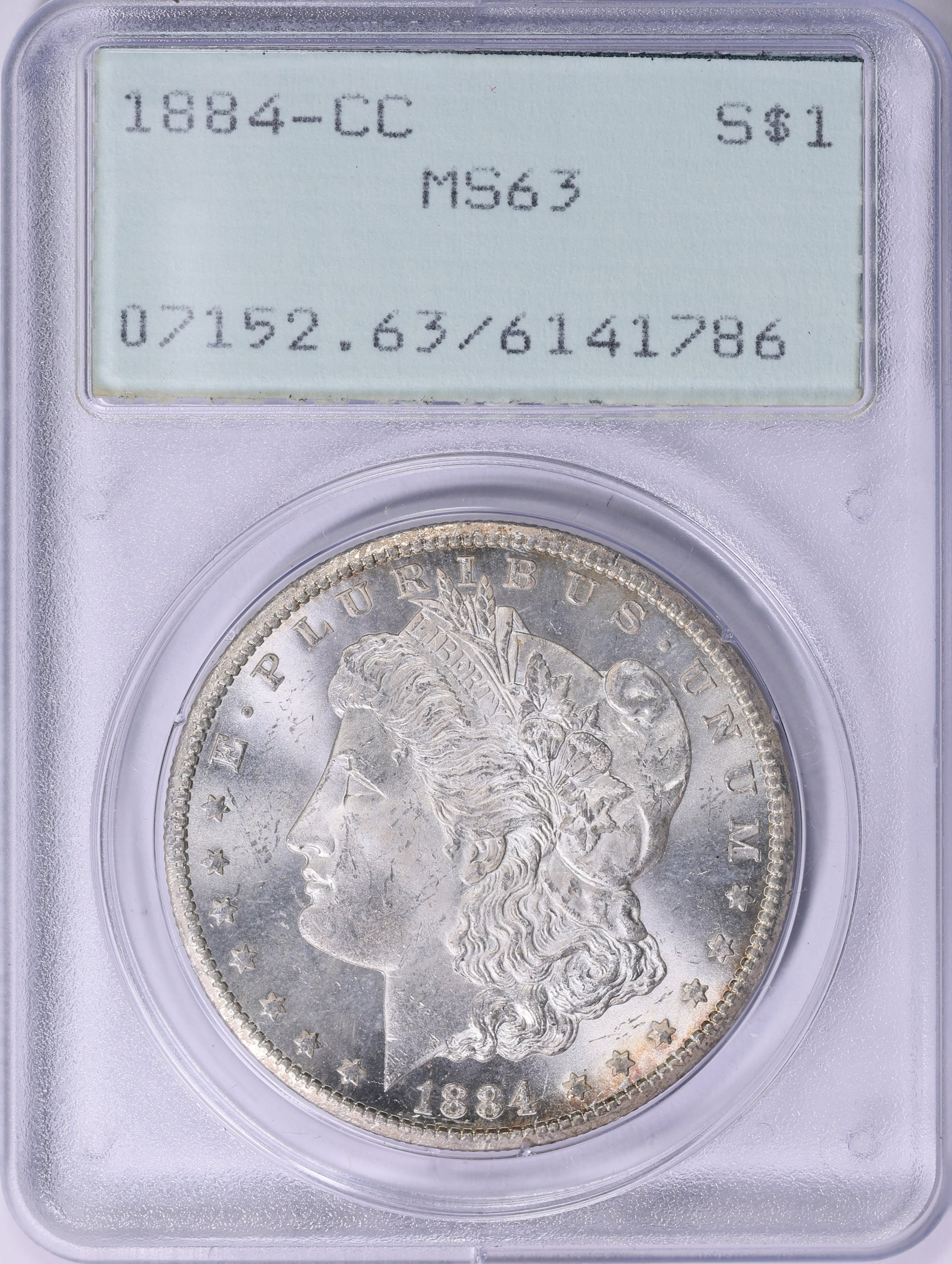 1884-CC Morgan Silver Dollar PCGS MS-63 OGH (1st Gen) (Item 1783051) | GreatCollections Coin ...