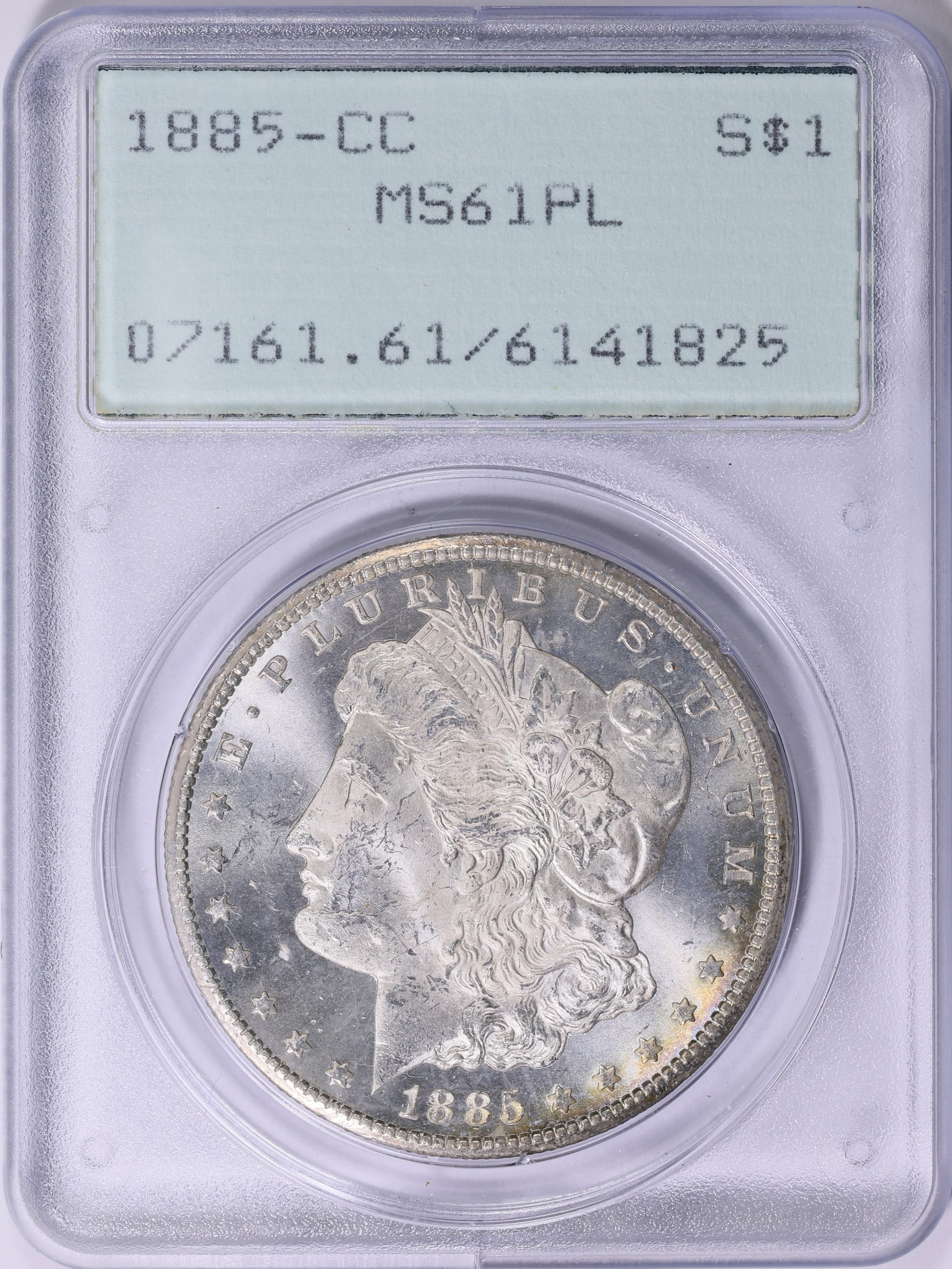 1885-CC Morgan Silver Dollar PCGS MS-61 PL OGH (1st Gen) (Item 1783061) | GreatCollections Coin ...