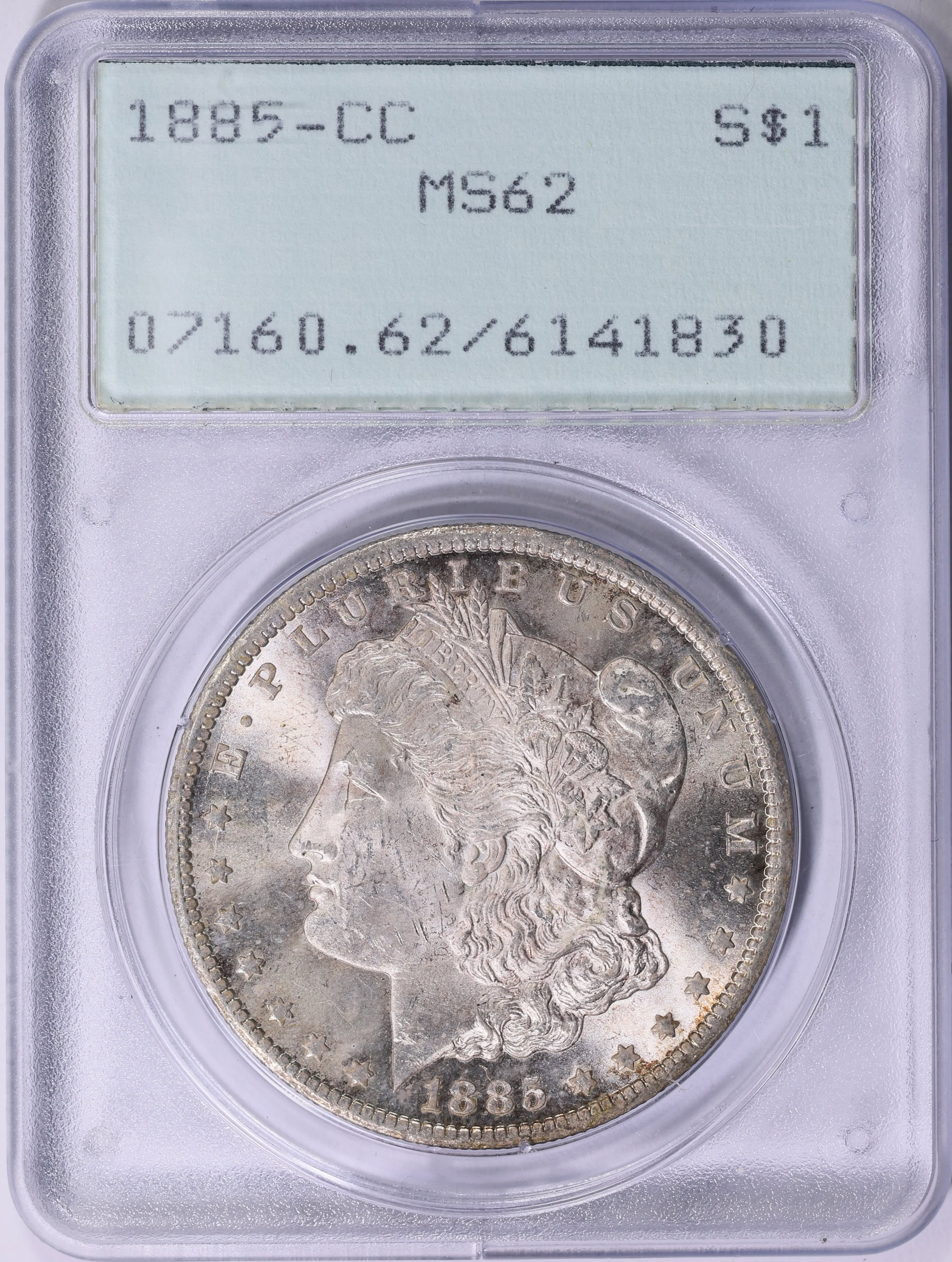 1885-CC Morgan Silver Dollar PCGS MS-62 OGH (1st Gen) (Item 1783062) | GreatCollections Coin ...