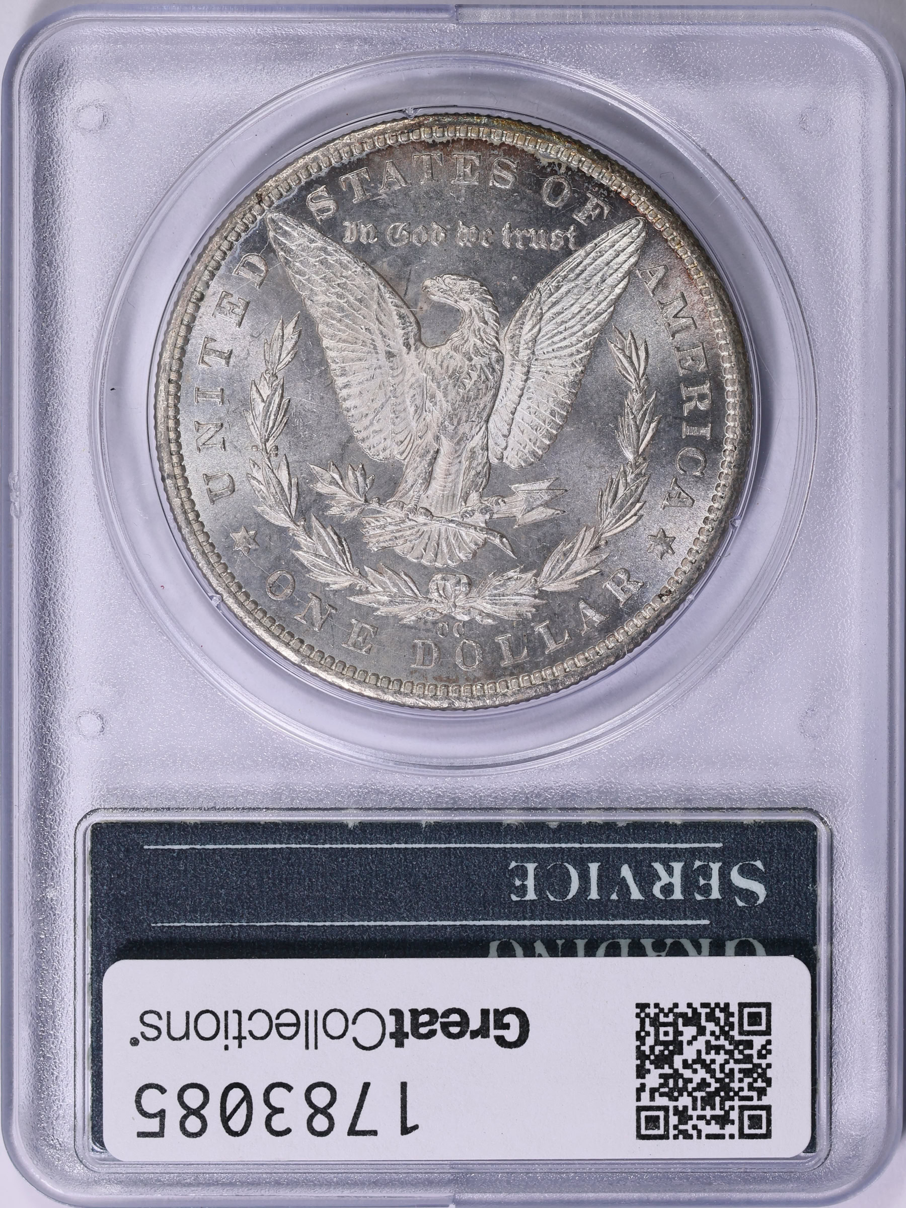 1890-CC Morgan Silver Dollar PCGS MS-60 OGH (1st Gen) (Toned) (Item 1783085) | GreatCollections ...
