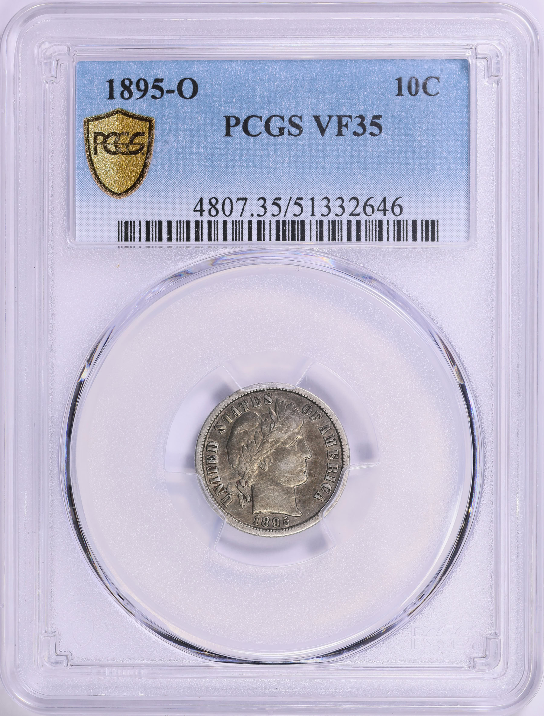 1895-O Barber Dime PCGS VF-35 (Item 1783092) | GreatCollections Coin Auctions