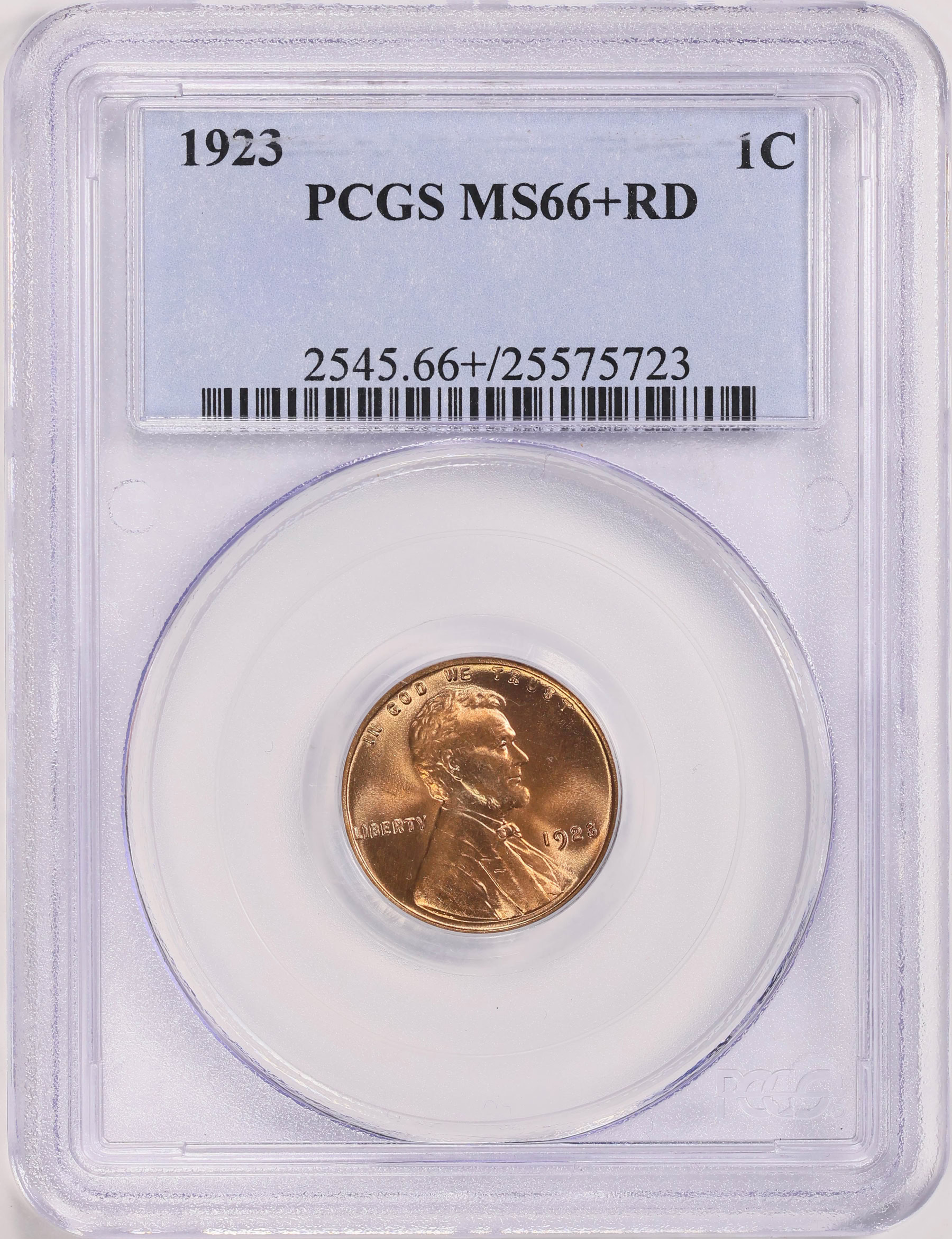 1923 Lincoln Cent PCGS MS-66+ RD (Item 1783100) | GreatCollections Coin Auctions