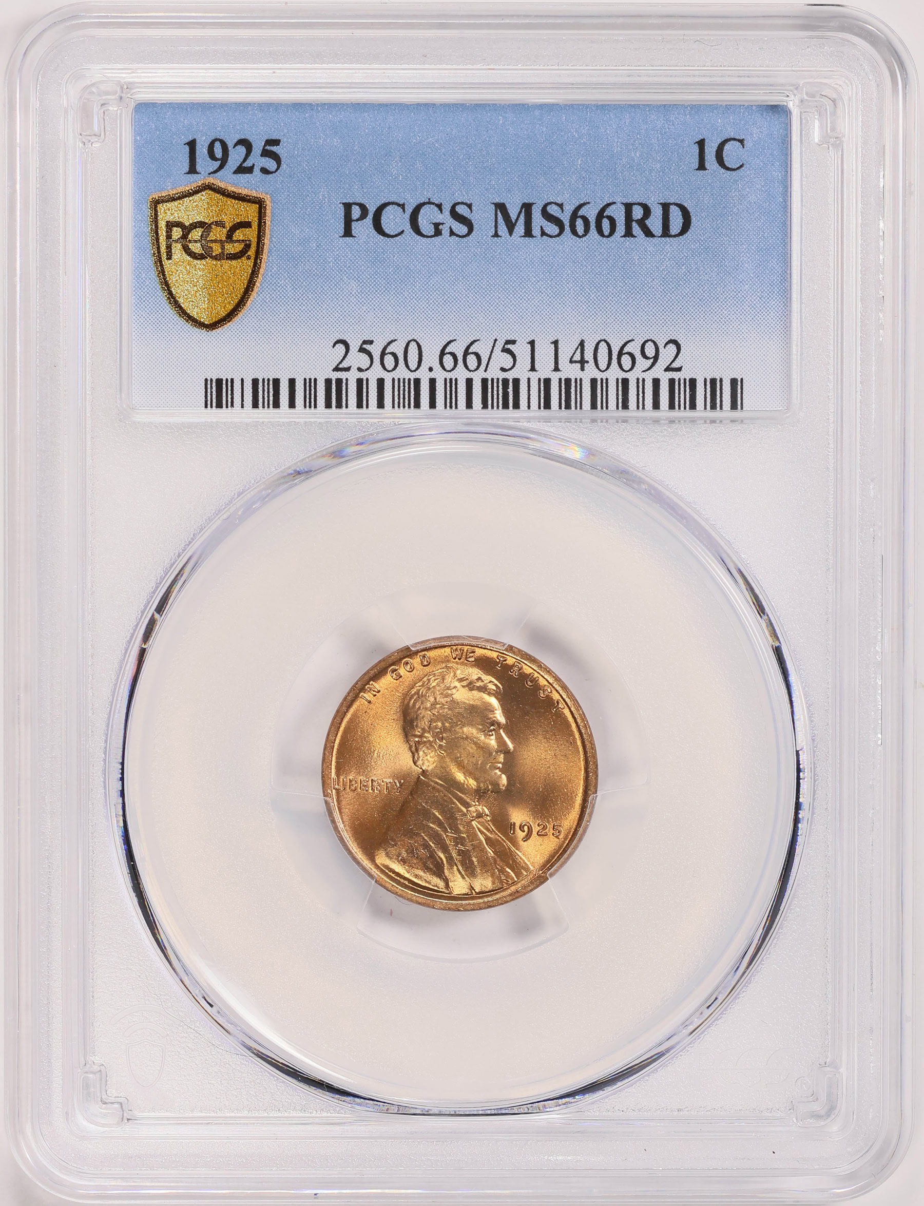 1925 Lincoln Cent PCGS MS-66 RD (Item 1783101) | GreatCollections Coin Auctions