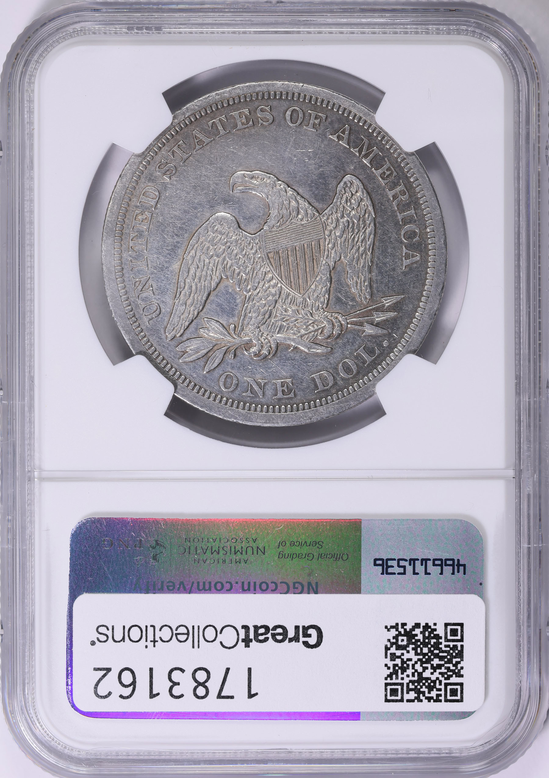 1842 Seated Liberty Silver Dollar NGC AU Details (Item 1783162) | GreatCollections Coin Auctions