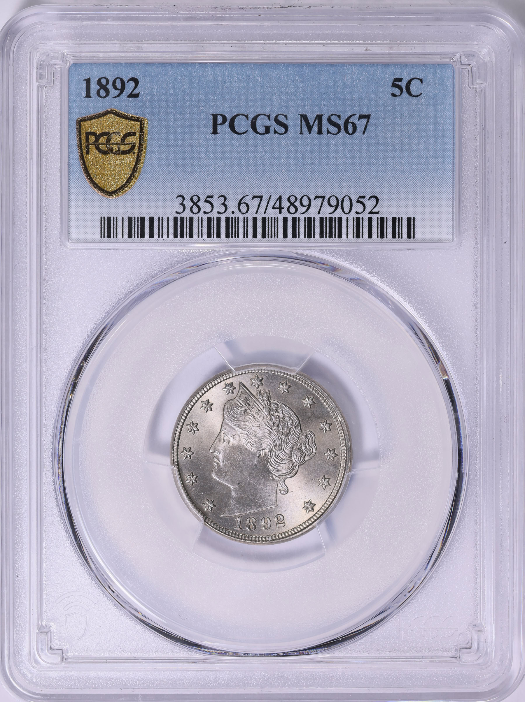 1892 Liberty Nickel PCGS MS-67 (Item 1783249) | GreatCollections Coin ...