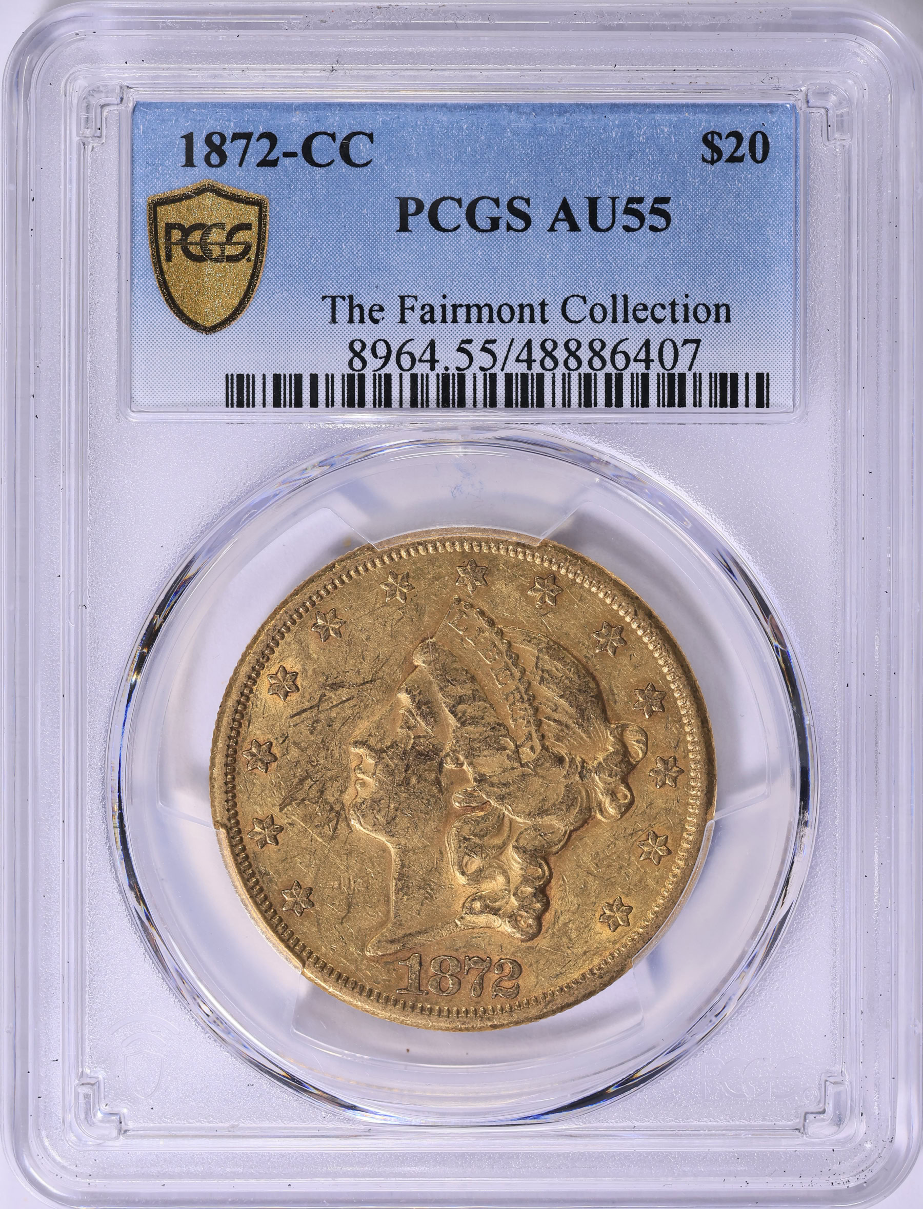 1872-CC Liberty Gold Double Eagle PCGS AU-55 (The Fairmont Collection) (Item 1783264 ...