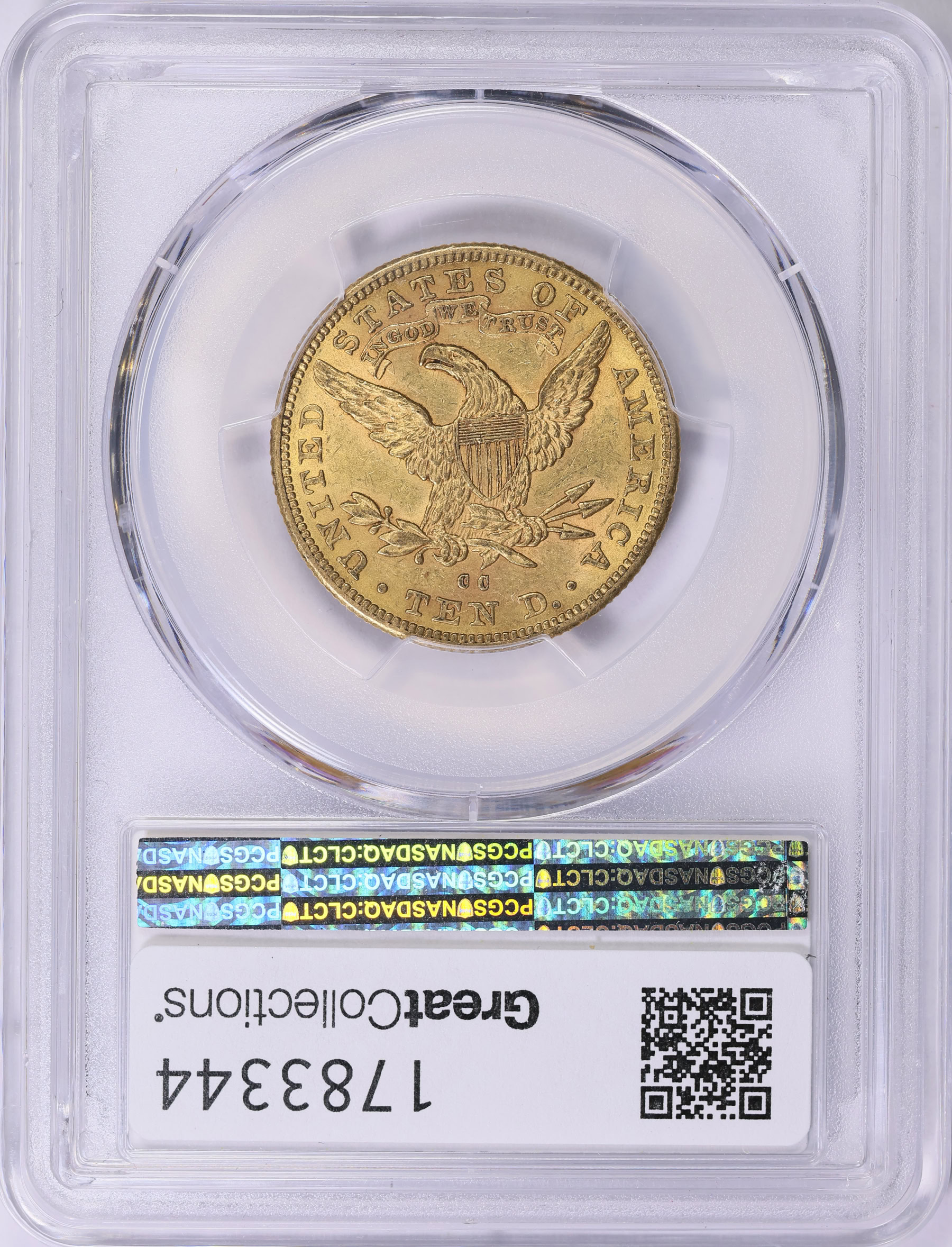 1891-CC Liberty Gold Eagle PCGS AU-58 (CAC Green) (Item 1783344) | GreatCollections Coin Auctions