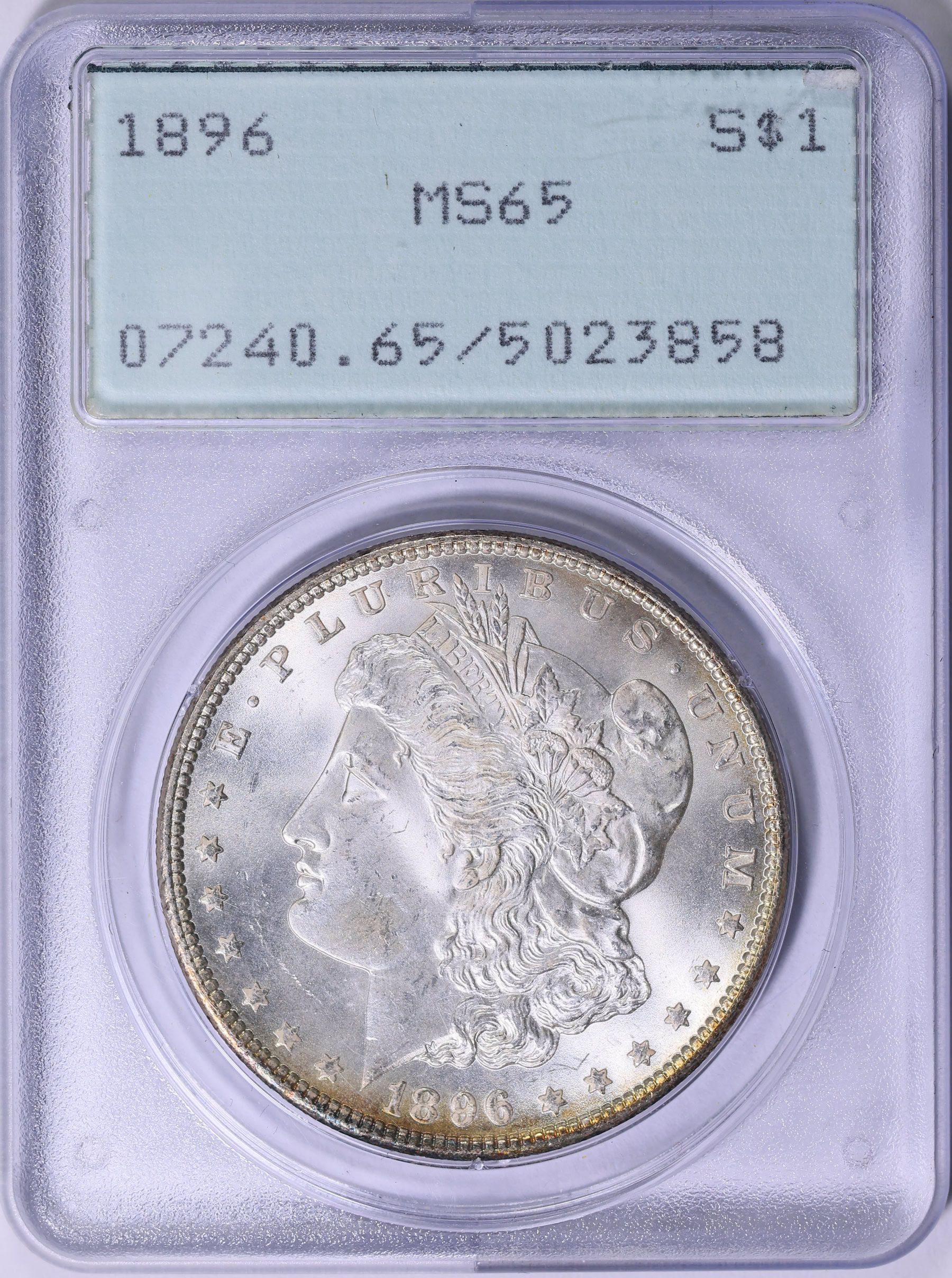1896 Morgan Silver Dollar PCGS MS-65 OGH (1st Gen) (Item 1783439 ...