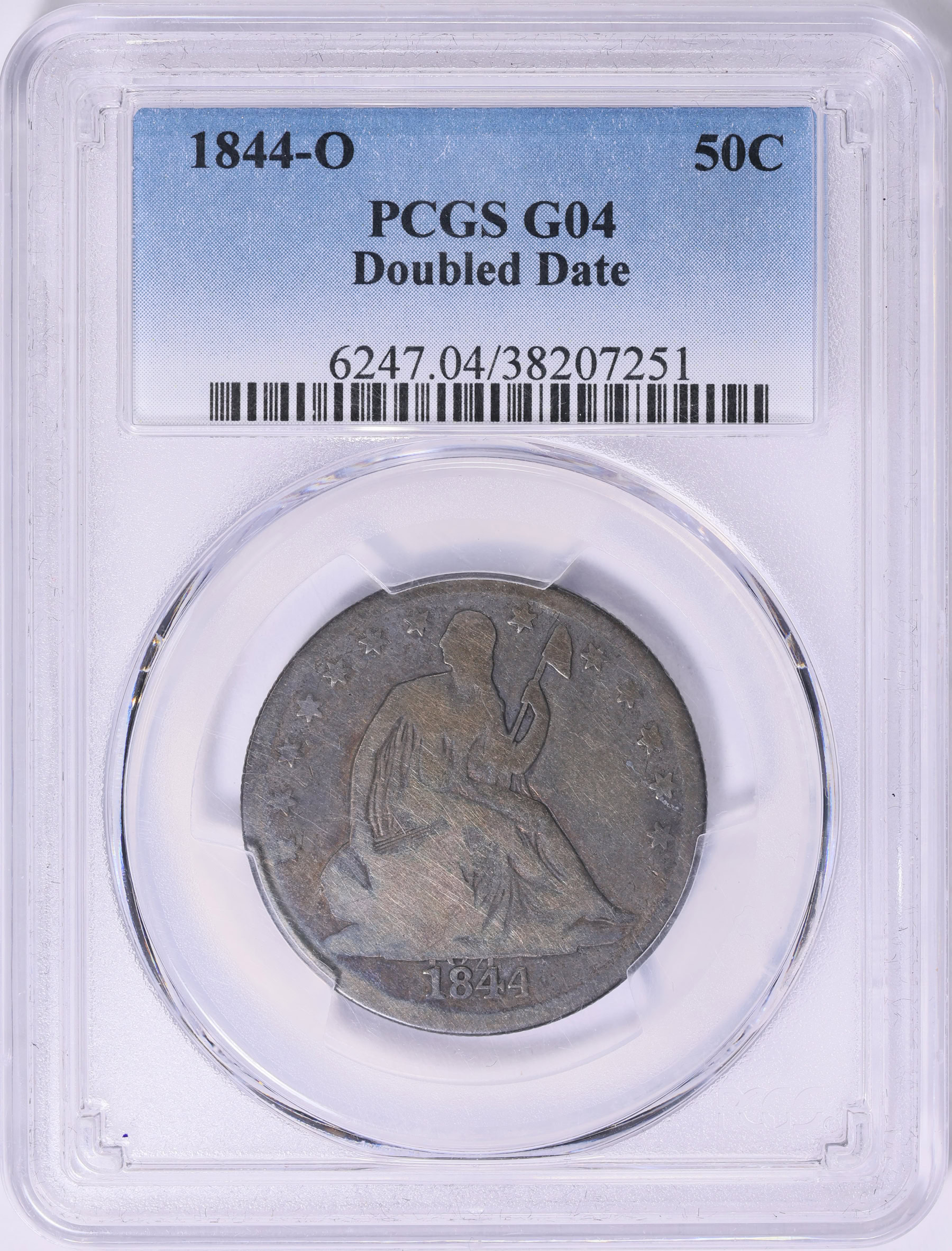 1844-O Seated Liberty Half Dollar Doubled Date PCGS G-04 (Item 1783443) | GreatCollections Coin ...