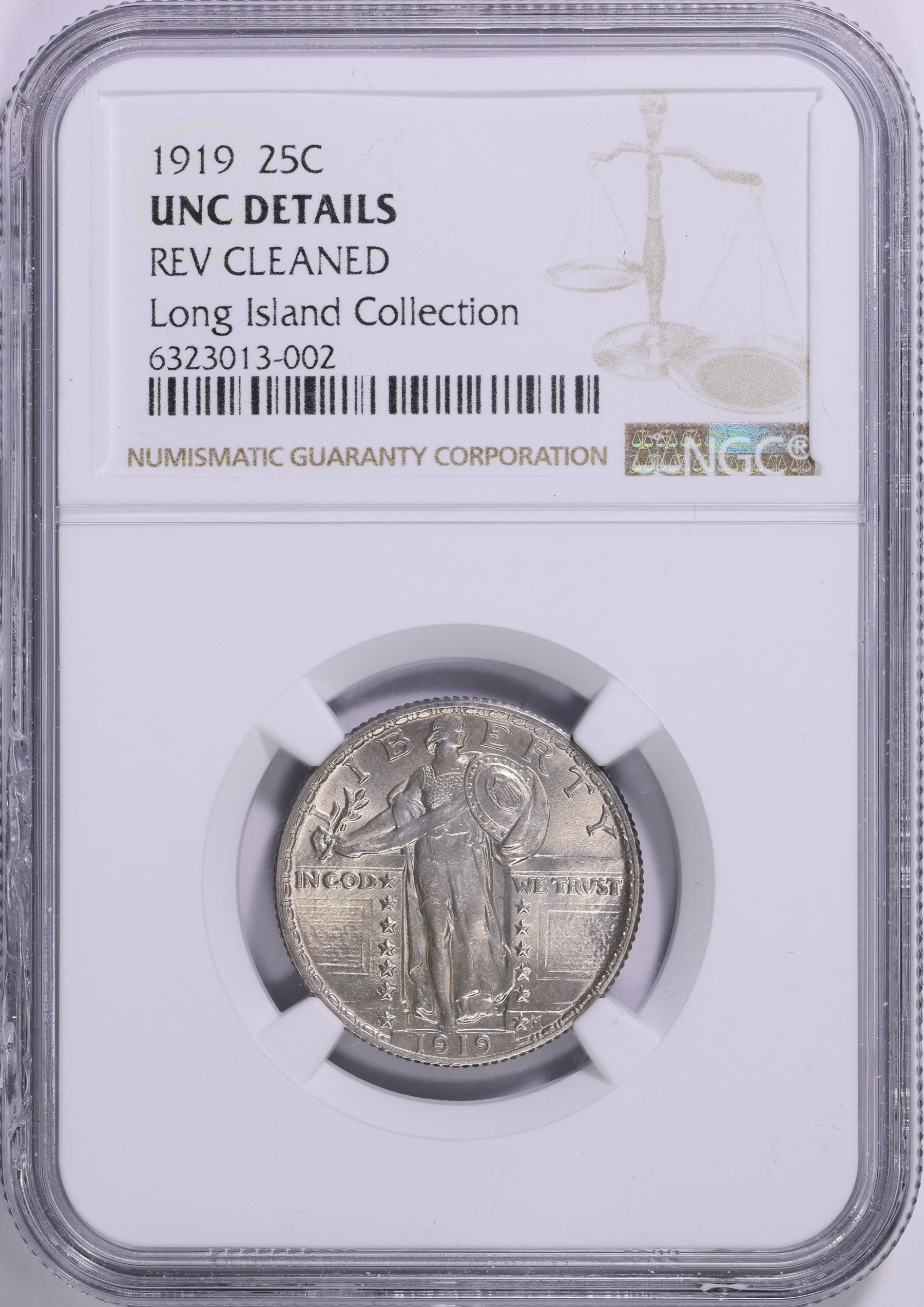 1919 Standing Liberty Quarter NGC Unc Details (Item 1783465) | GreatCollections Coin Auctions