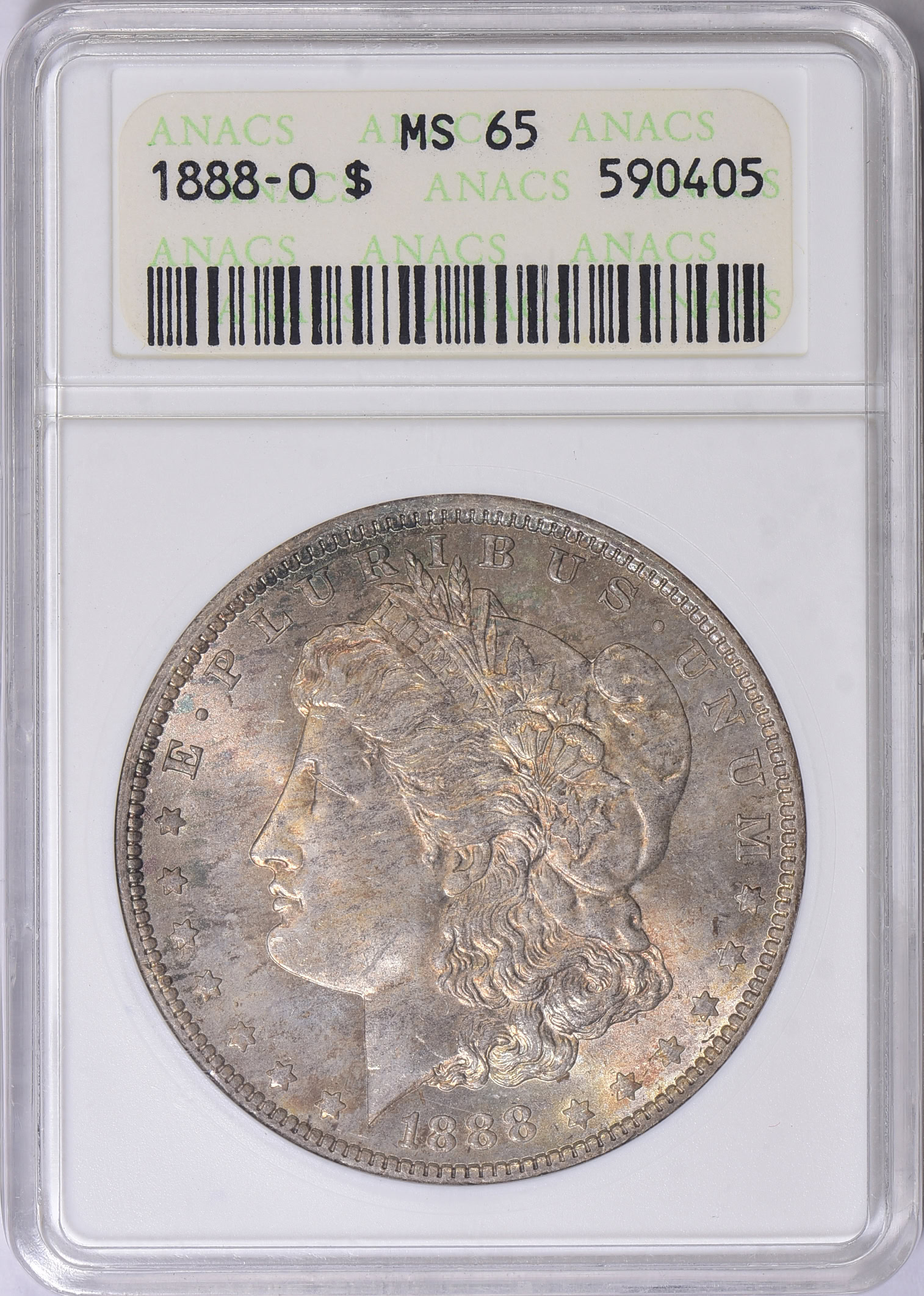 1888-O Morgan Silver Dollar ANACS MS-65 OH (Toned) (Item 1783518) | GreatCollections Coin Auctions