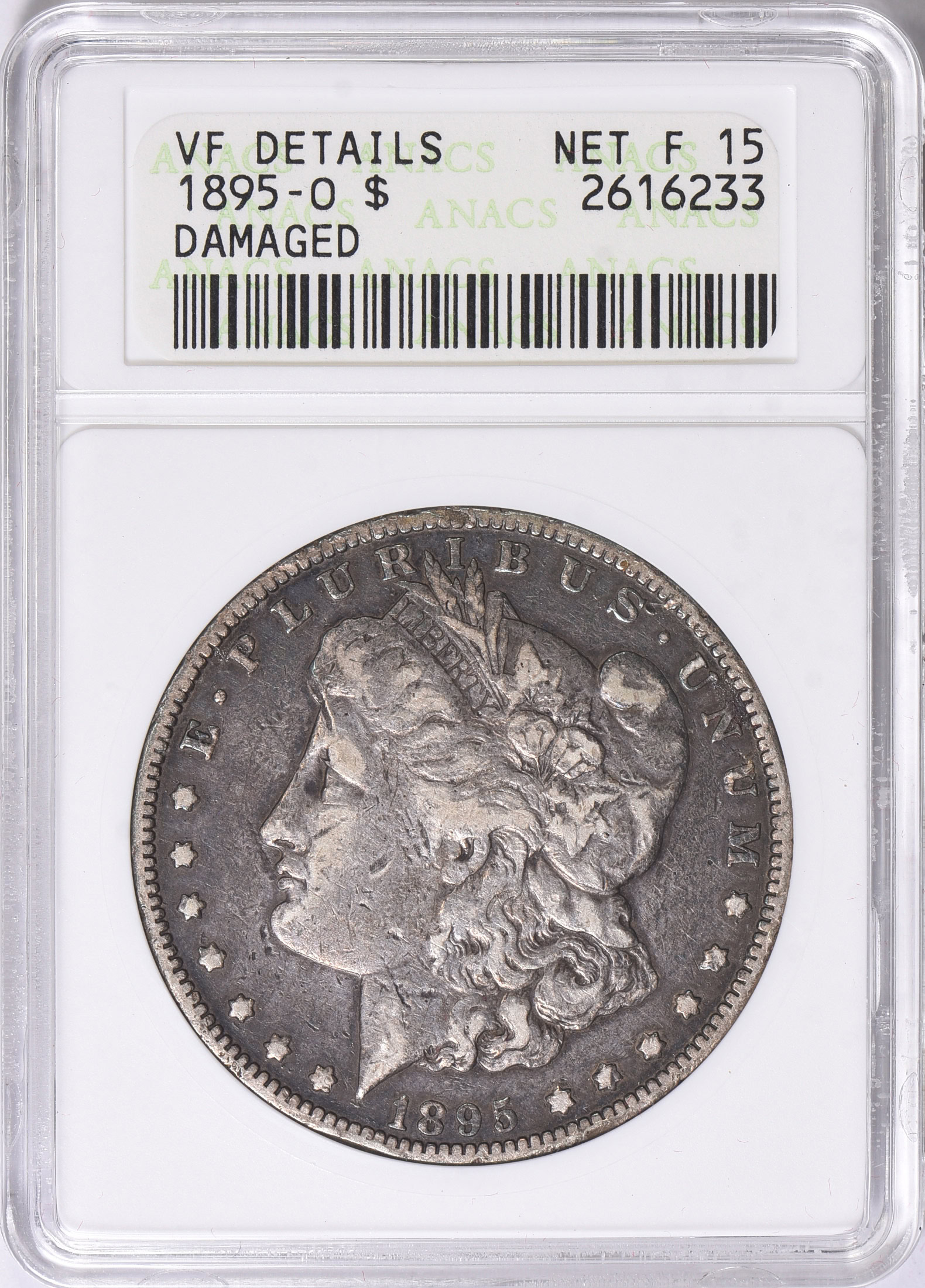1895-O Morgan Silver Dollar ANACS Net F-15 VF Details OH (Item 1783539) | GreatCollections Coin ...