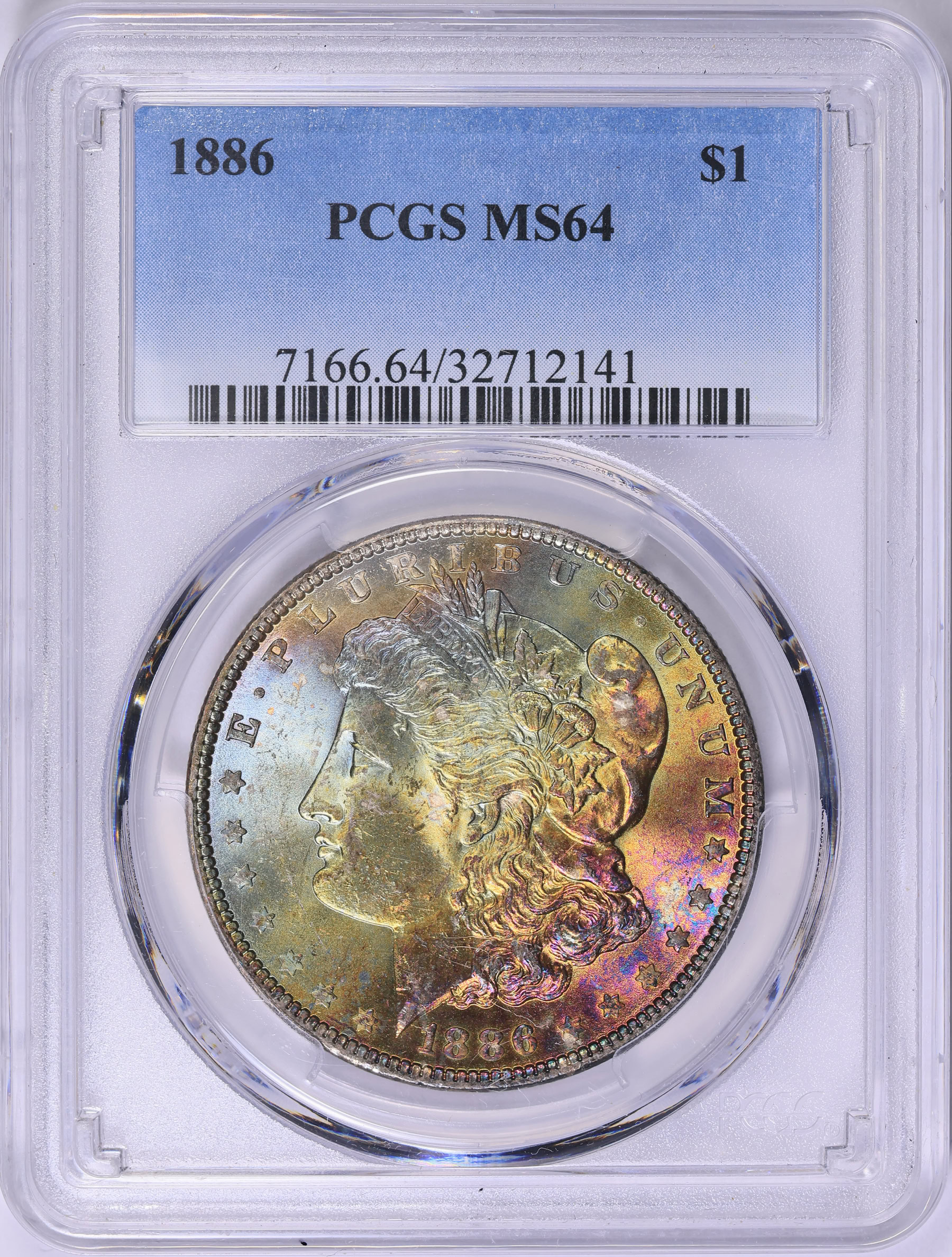 1886 Morgan Silver Dollar PCGS MS-64 (Toned) (Item 1783643) | GreatCollections Coin Auctions