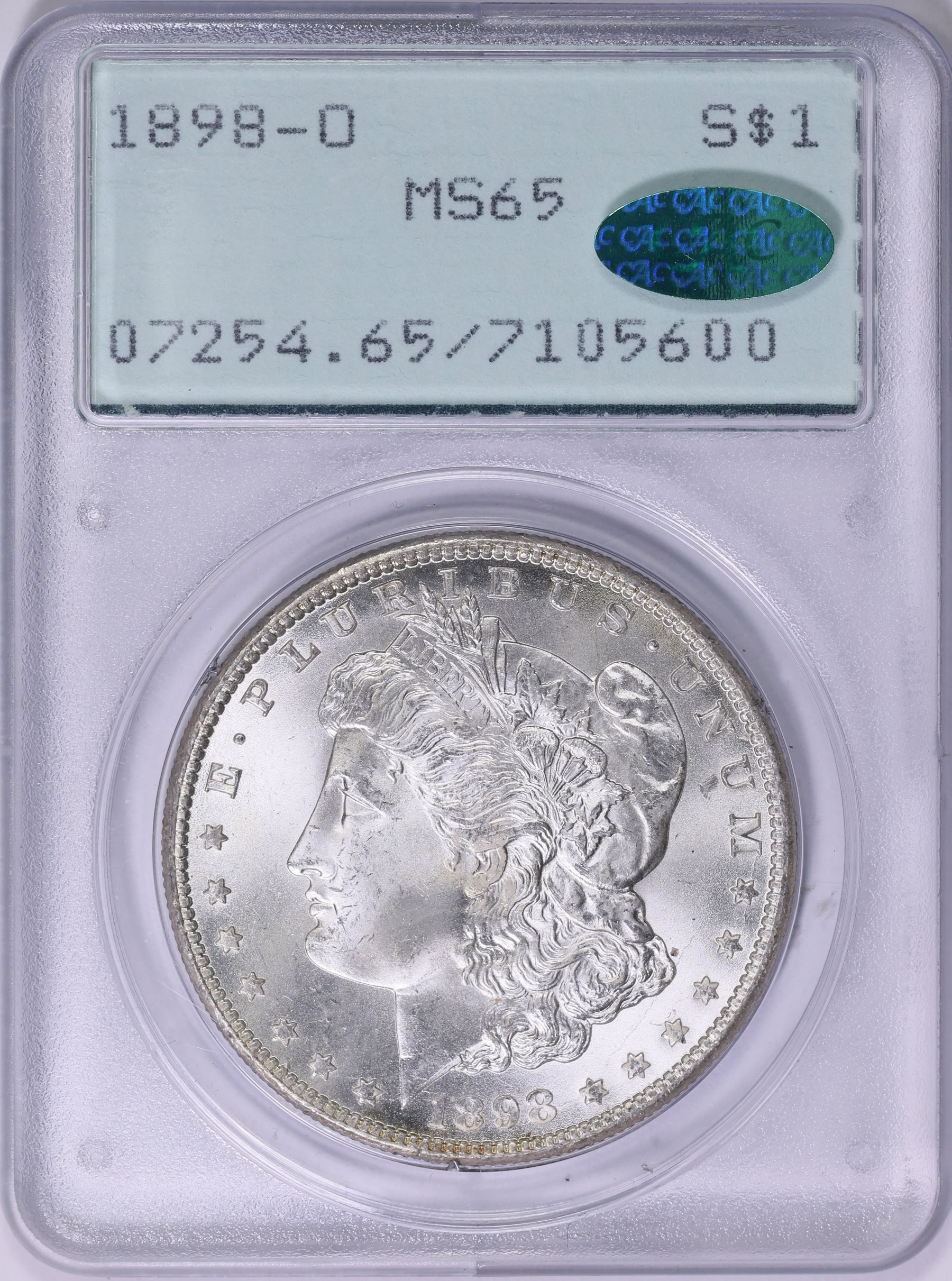1898-O Morgan Silver Dollar PCGS MS-65 (CAC Green) OGH (1st Gen) (Item 1783644 ...