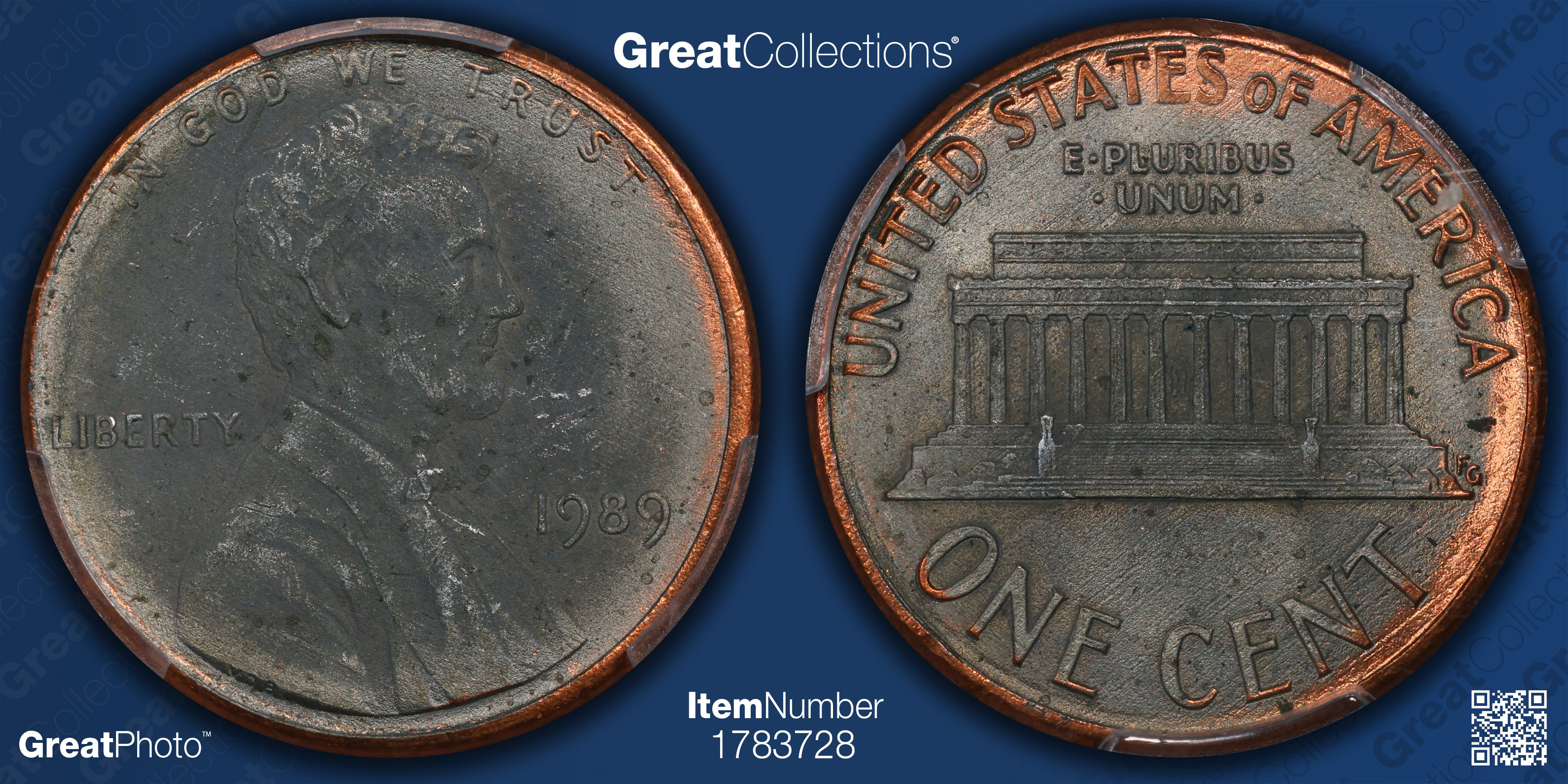 Mint Error 1989 Lincoln Cent Partial Plating PCGS MS-63 RD | PCGS Cert ...