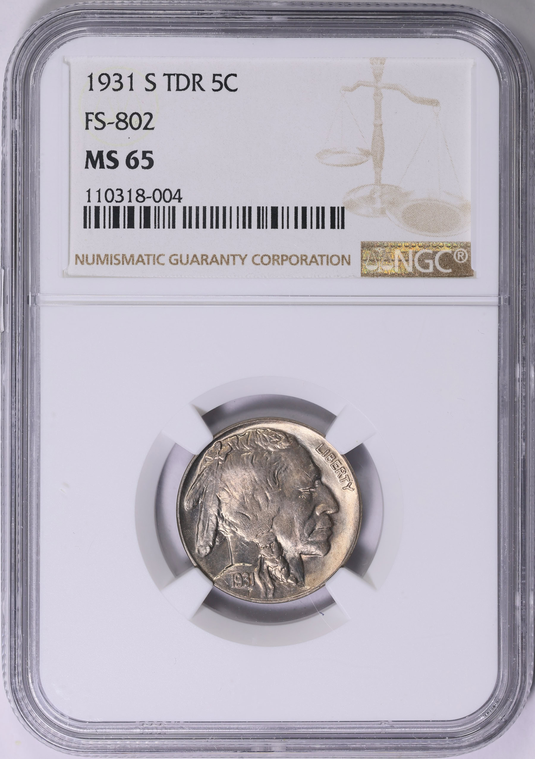 1931-S Buffalo Nickel TDR FS-802 NGC MS-65 (Item 1783755 ...