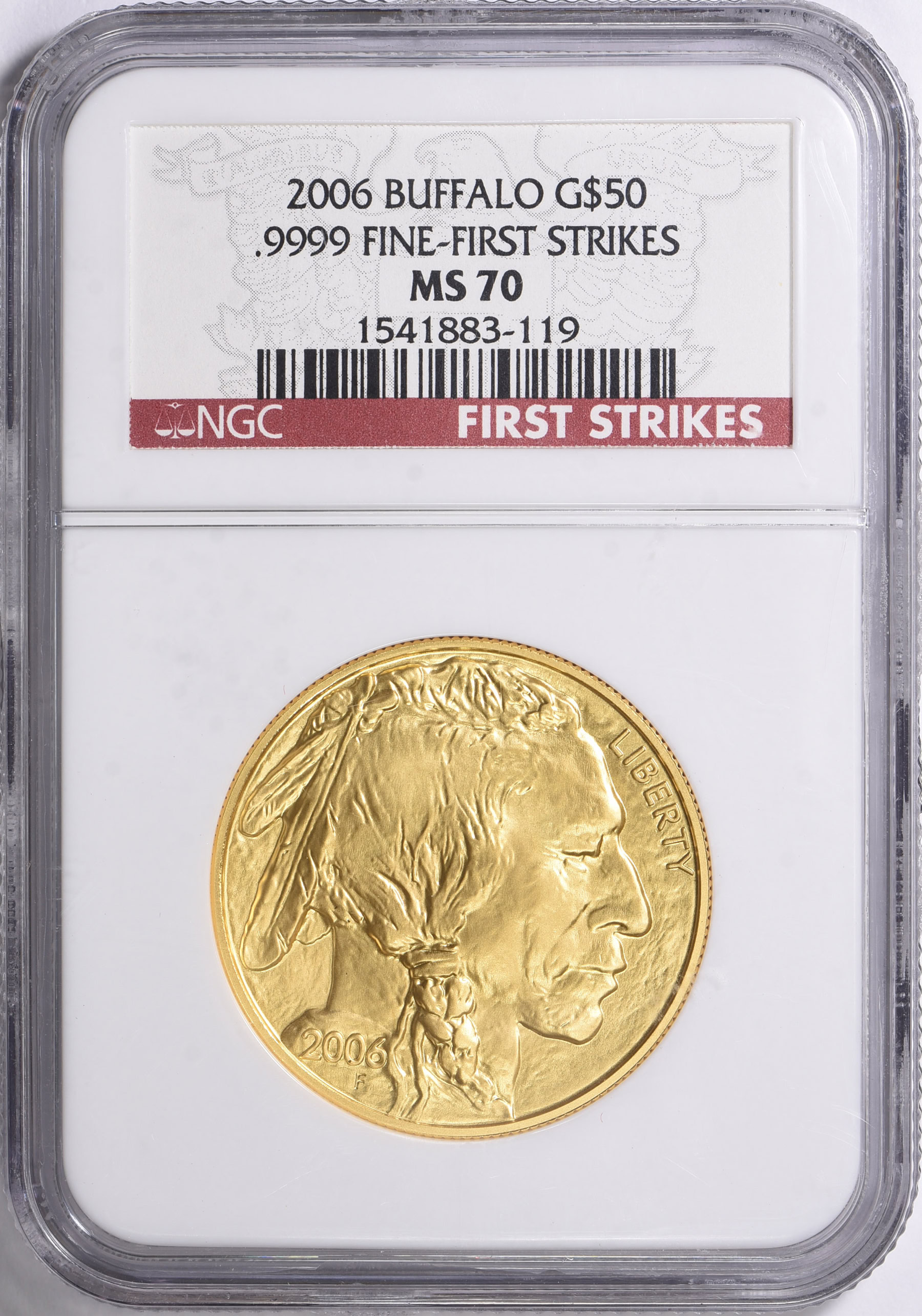 2006 $50 One-Ounce Gold American Buffalo First Strikes NGC MS-70 (Item 1783792 ...