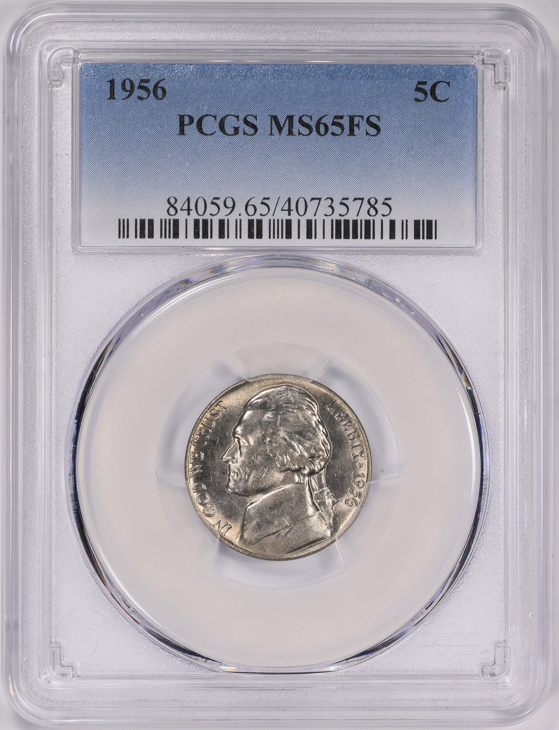 1956 Jefferson Nickel PCGS MS-65 FS (Item 1783796) | GreatCollections ...