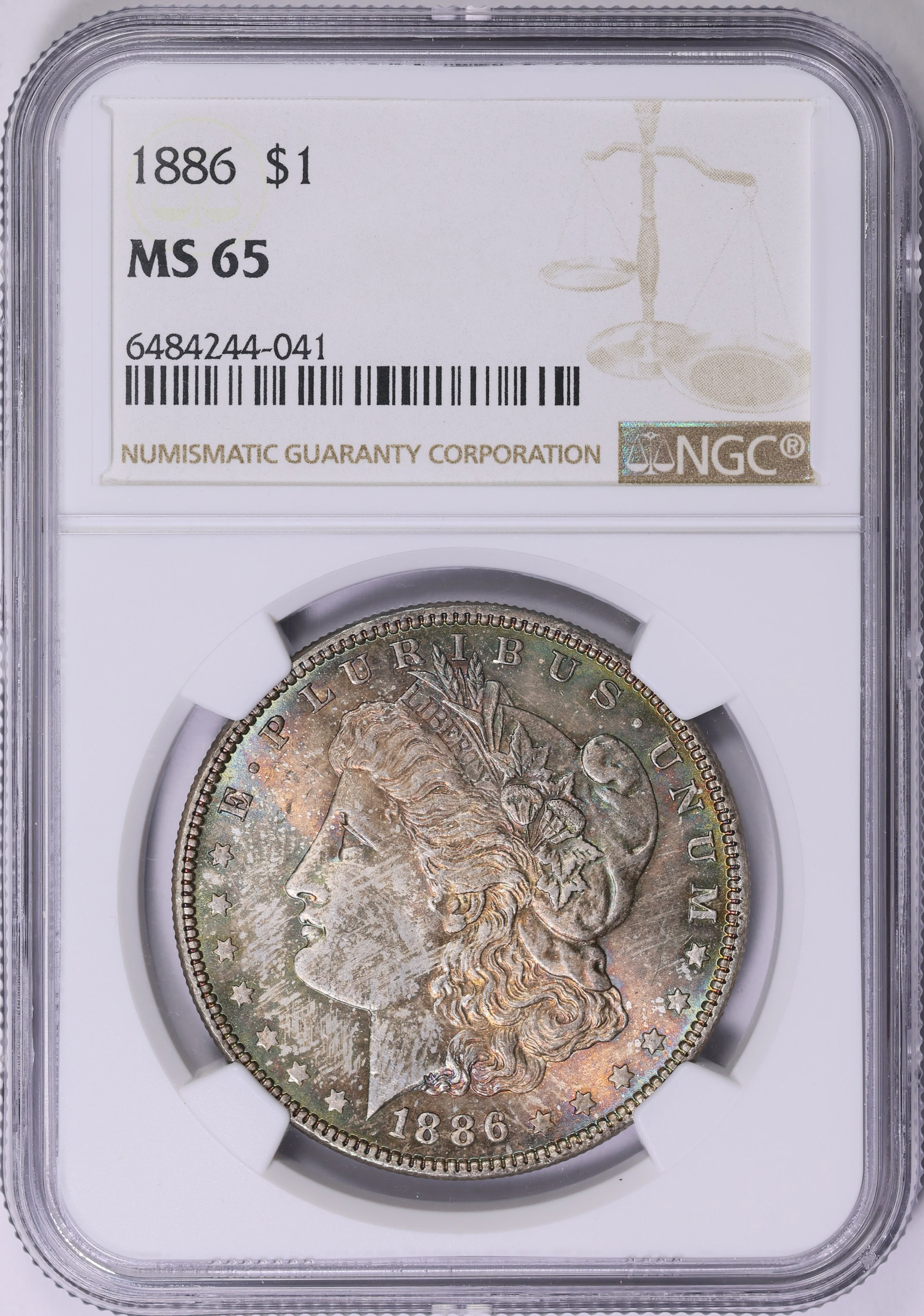 1886 Morgan Silver Dollar NGC MS-65 (Toned) (Item 1783813) | GreatCollections Coin Auctions
