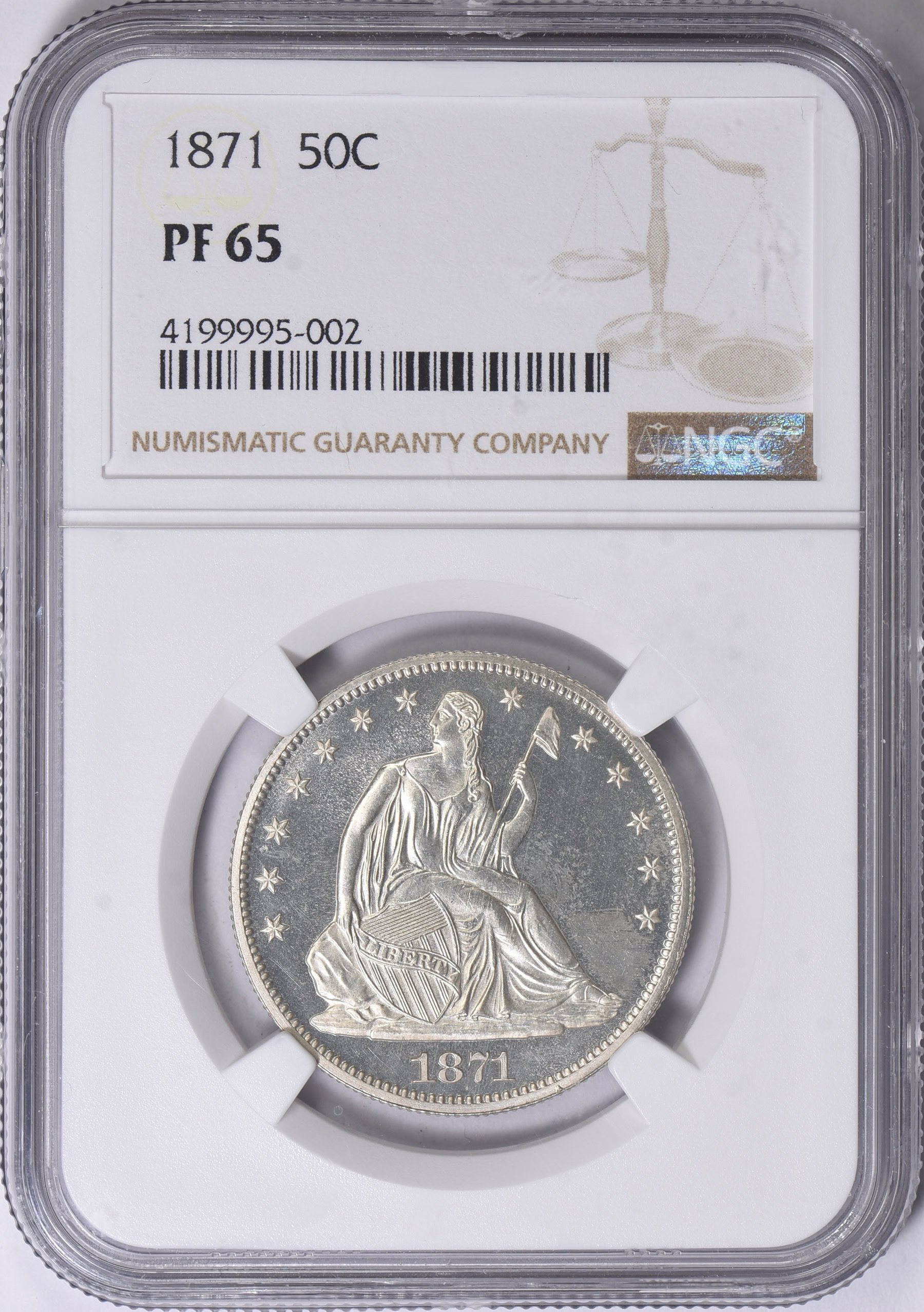 1871 Seated Liberty Half Dollar NGC Proof-65 (Item 1783908 ...