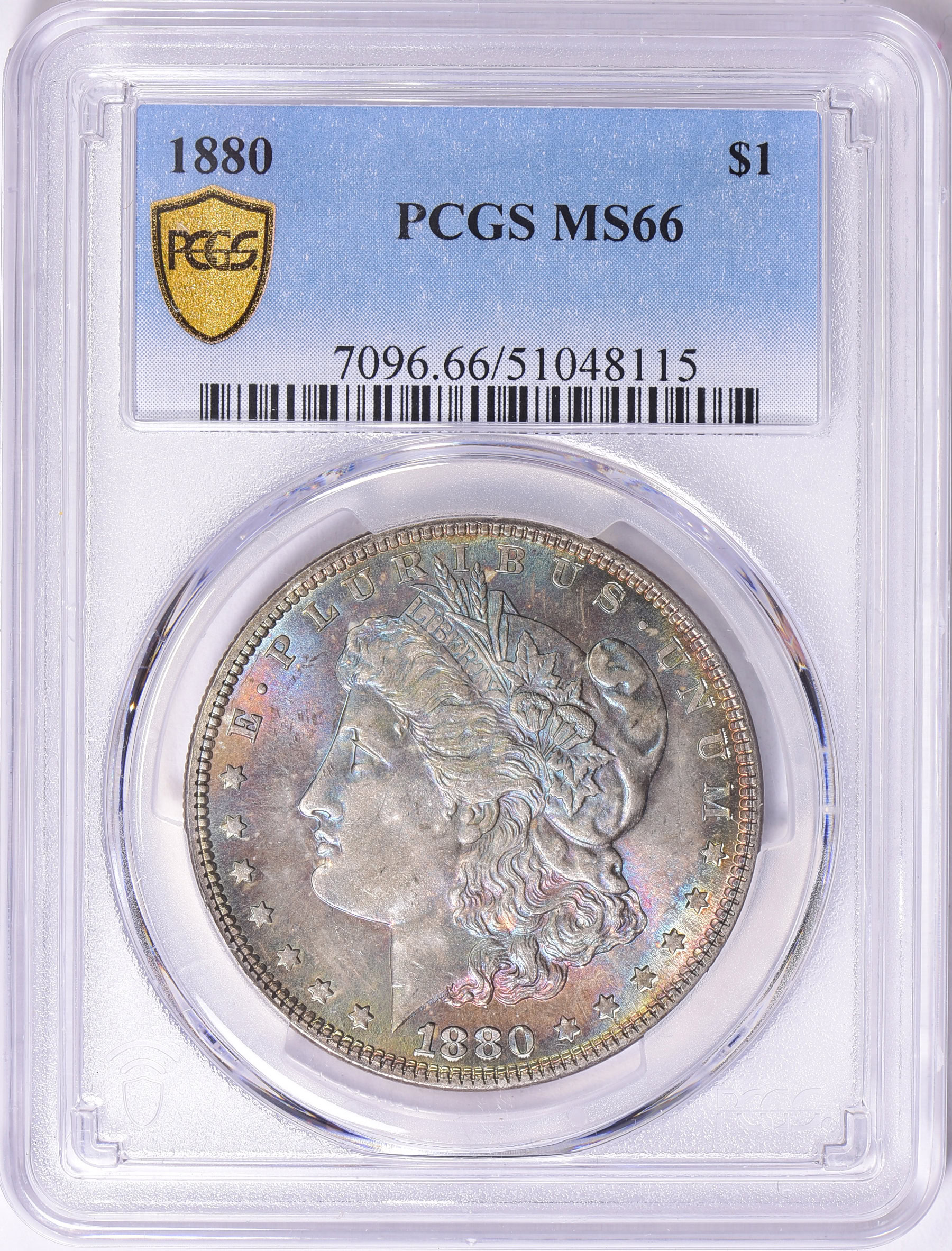 1880 Morgan Silver Dollar PCGS MS-66 (Toned) (Item 1783914) | GreatCollections Coin Auctions
