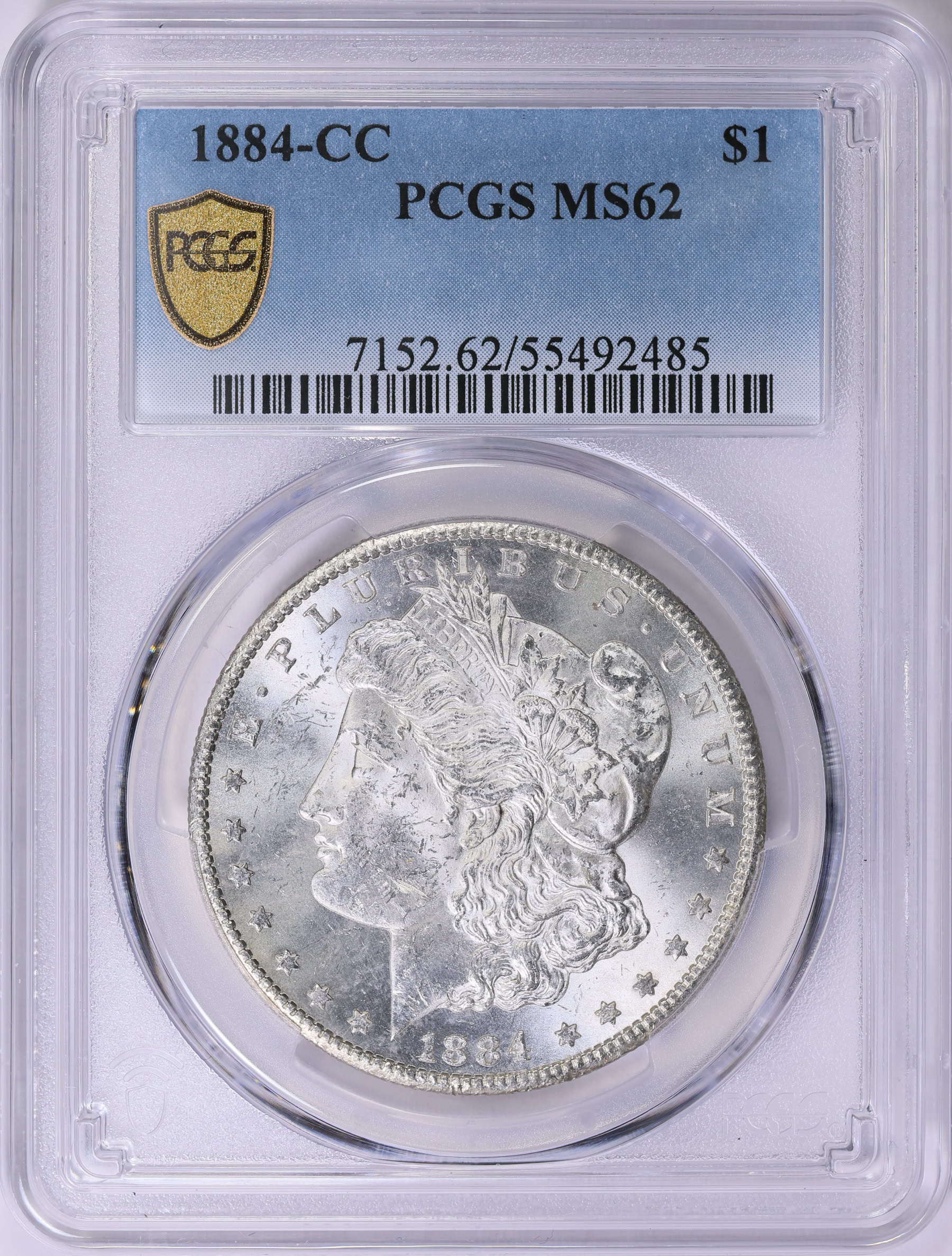 1884-CC Morgan Silver Dollar PCGS MS-62 (Item 1783928) | GreatCollections Coin Auctions