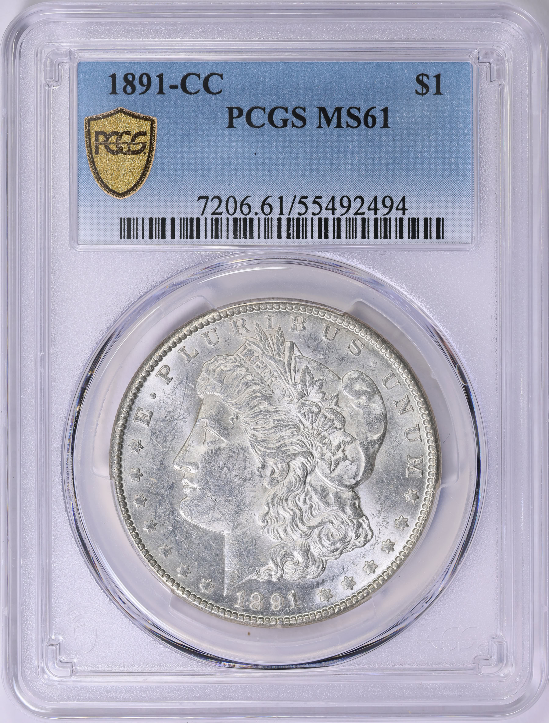 1891-CC Morgan Silver Dollar PCGS MS-61 (Item 1783937) | GreatCollections Coin Auctions