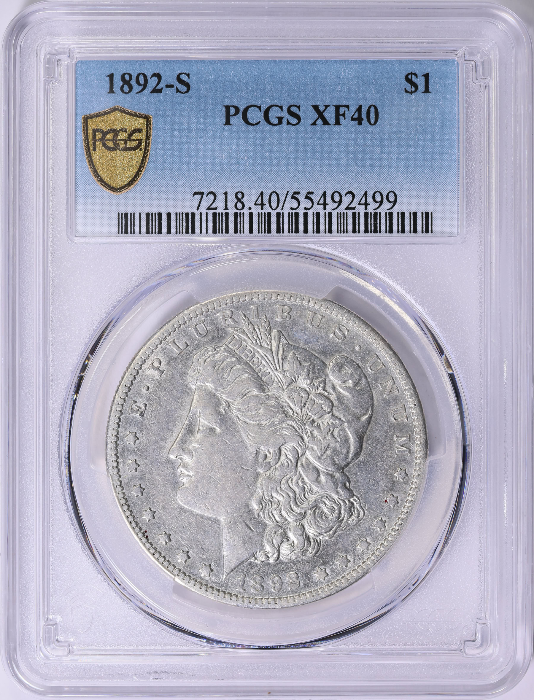 1892-S Morgan Silver Dollar PCGS XF-40 (Item 1783942) | GreatCollections Coin Auctions