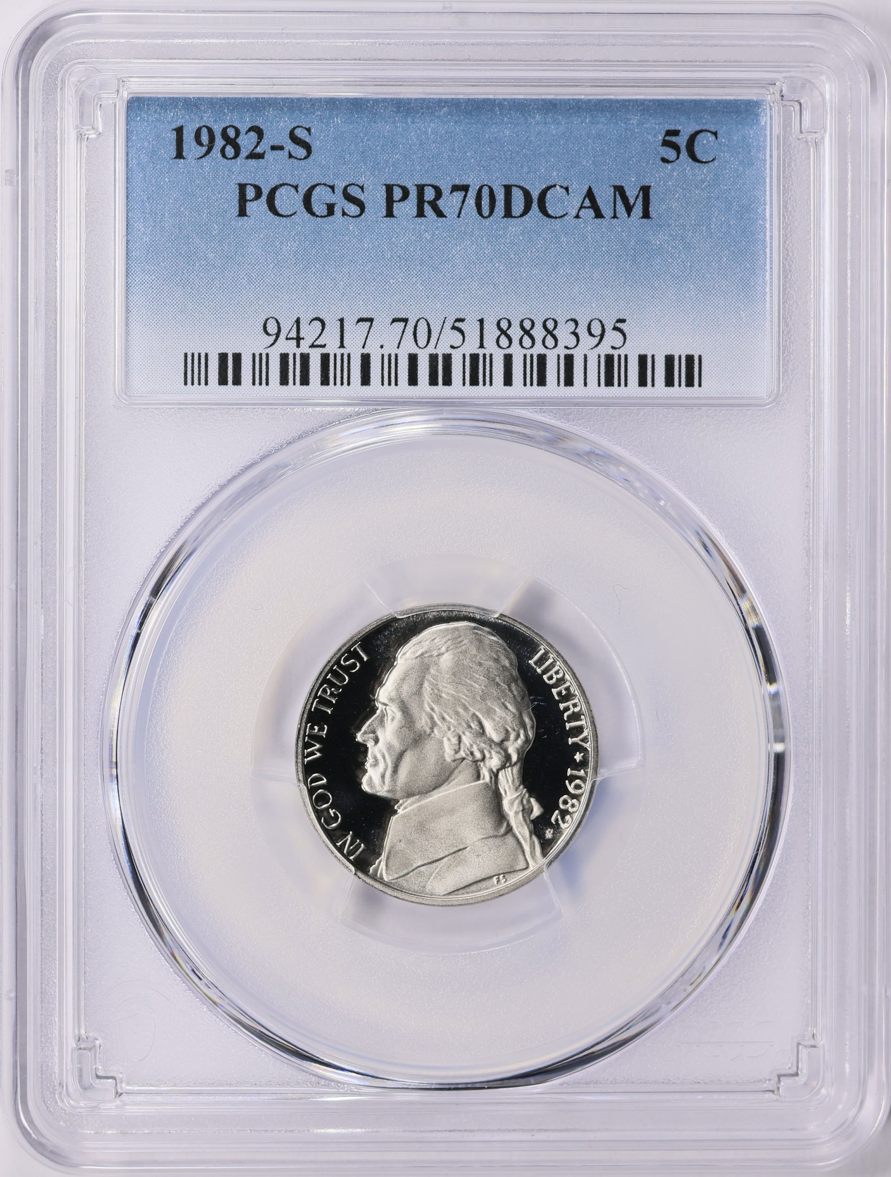 1982-S Jefferson Nickel PCGS Proof-70 DCAM (Item 1783982 ...